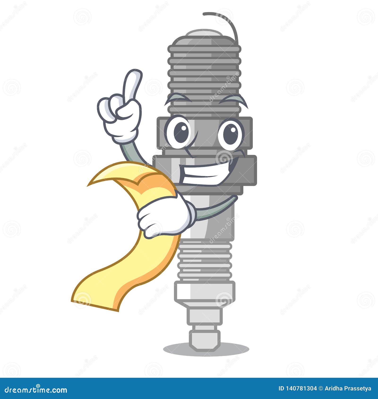 With Menu Spark Plug Isolated with the Mascot Stock Vector ...