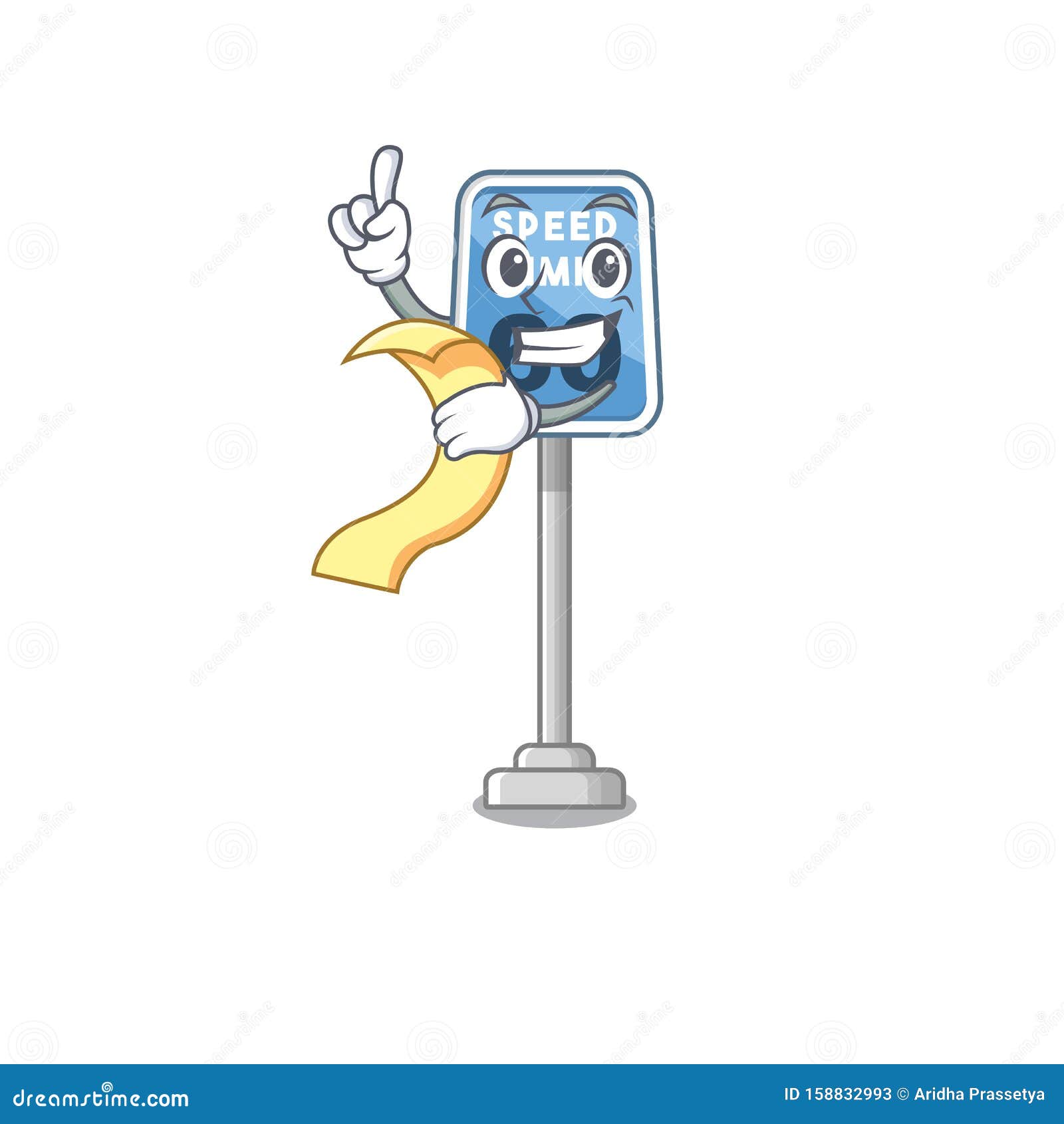 With Menu Speed Limit Isolated in the Mascot Stock Vector ...