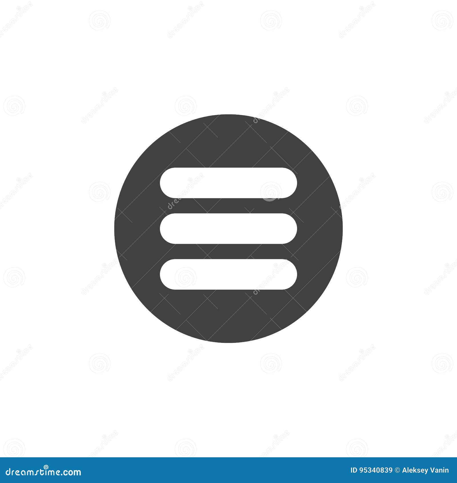 Menu Stack Flat Icon. Round Simple Button, Circular Vector Sign Stock ...