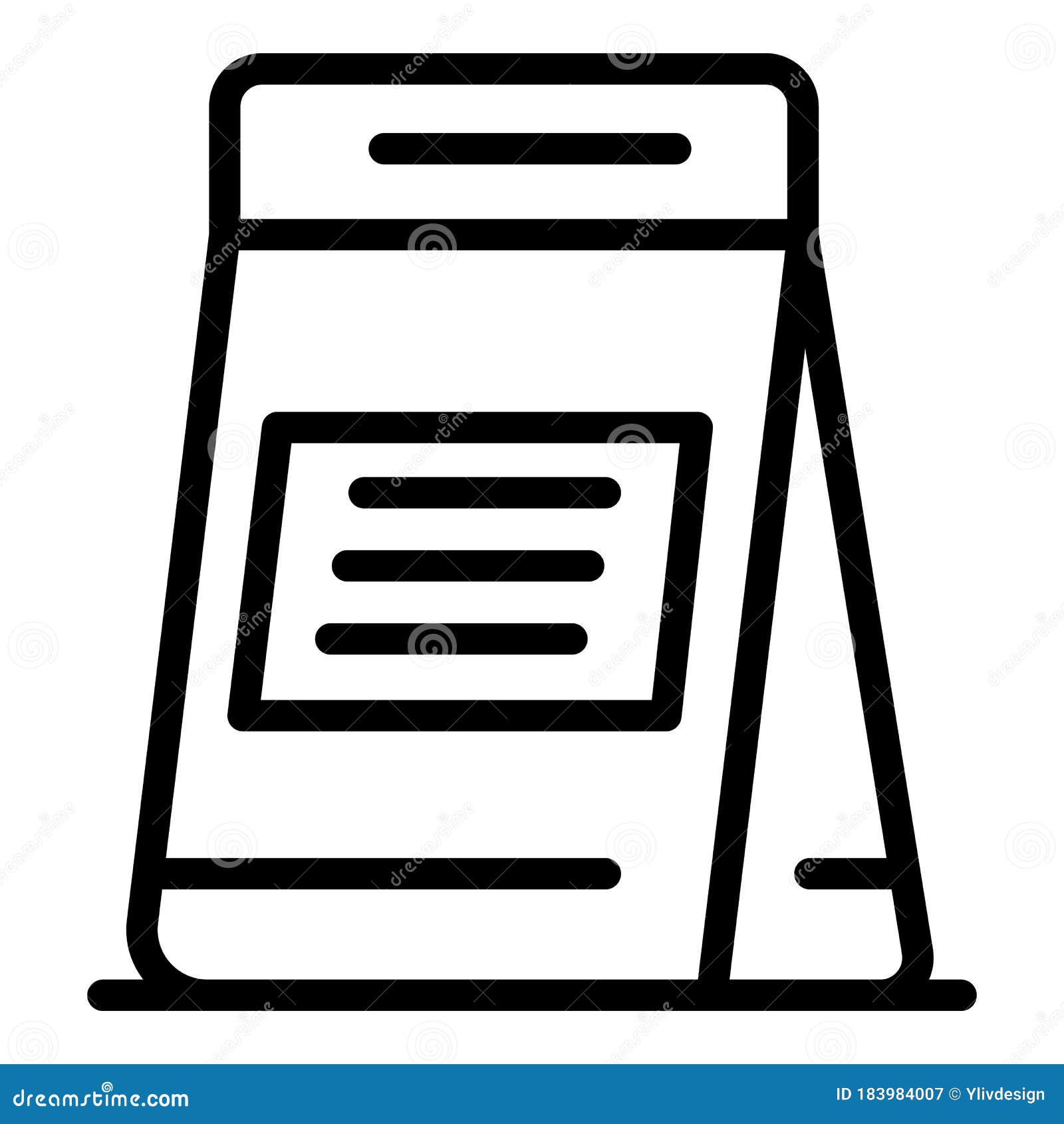 Menu Stand Icon, Outline Style Stock Vector - Illustration of cafe ...