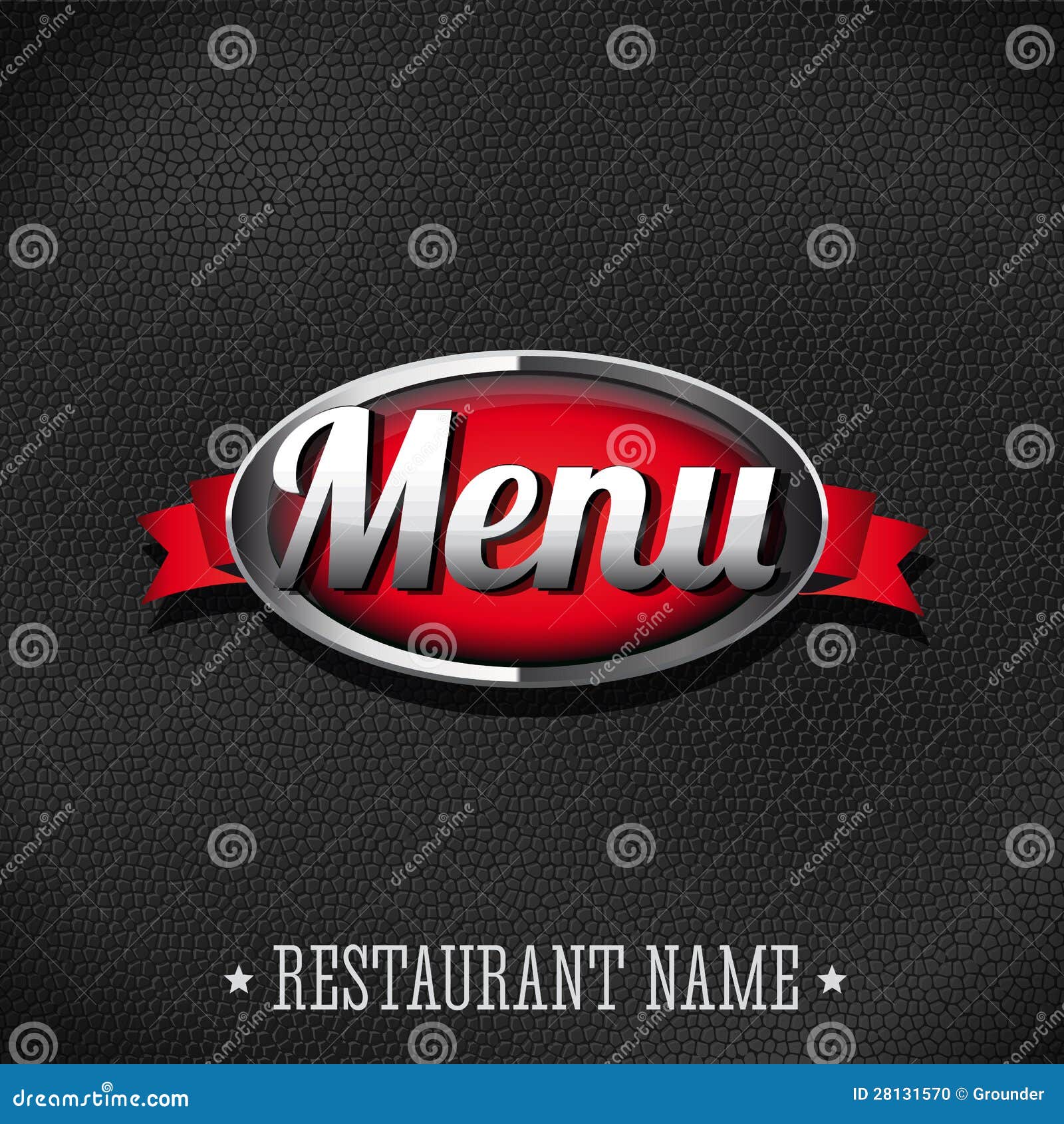 Menu Steel Button on Leather Background Stock Vector - Illustration of ...