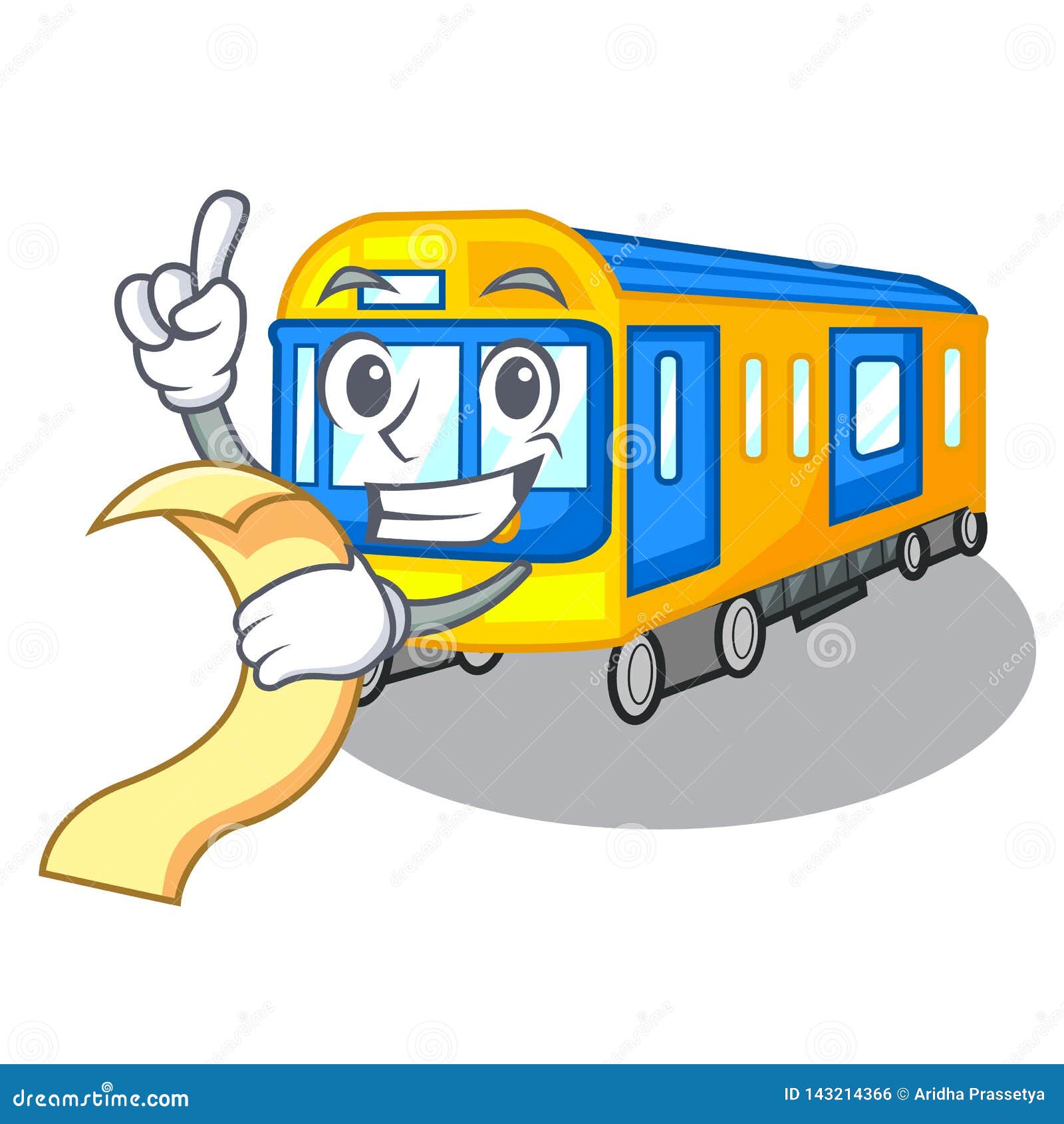 With Menu Subway Train Isolated in the Cartoon Stock Vector ...