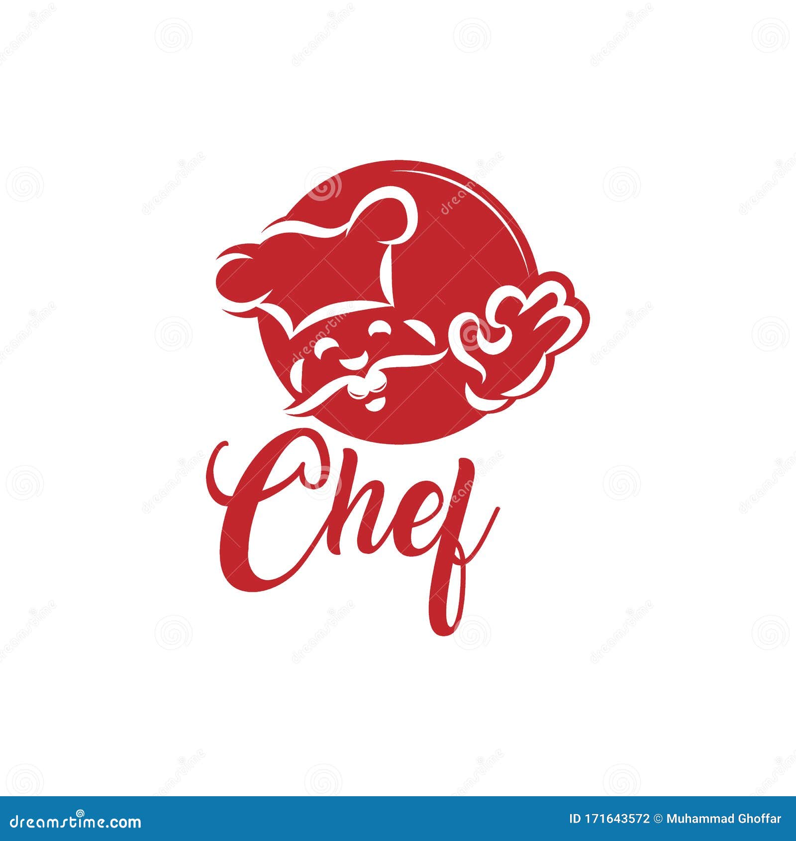 Menu Symbol with Chef and Hand. Black Vector Illustration Stock Vector ...