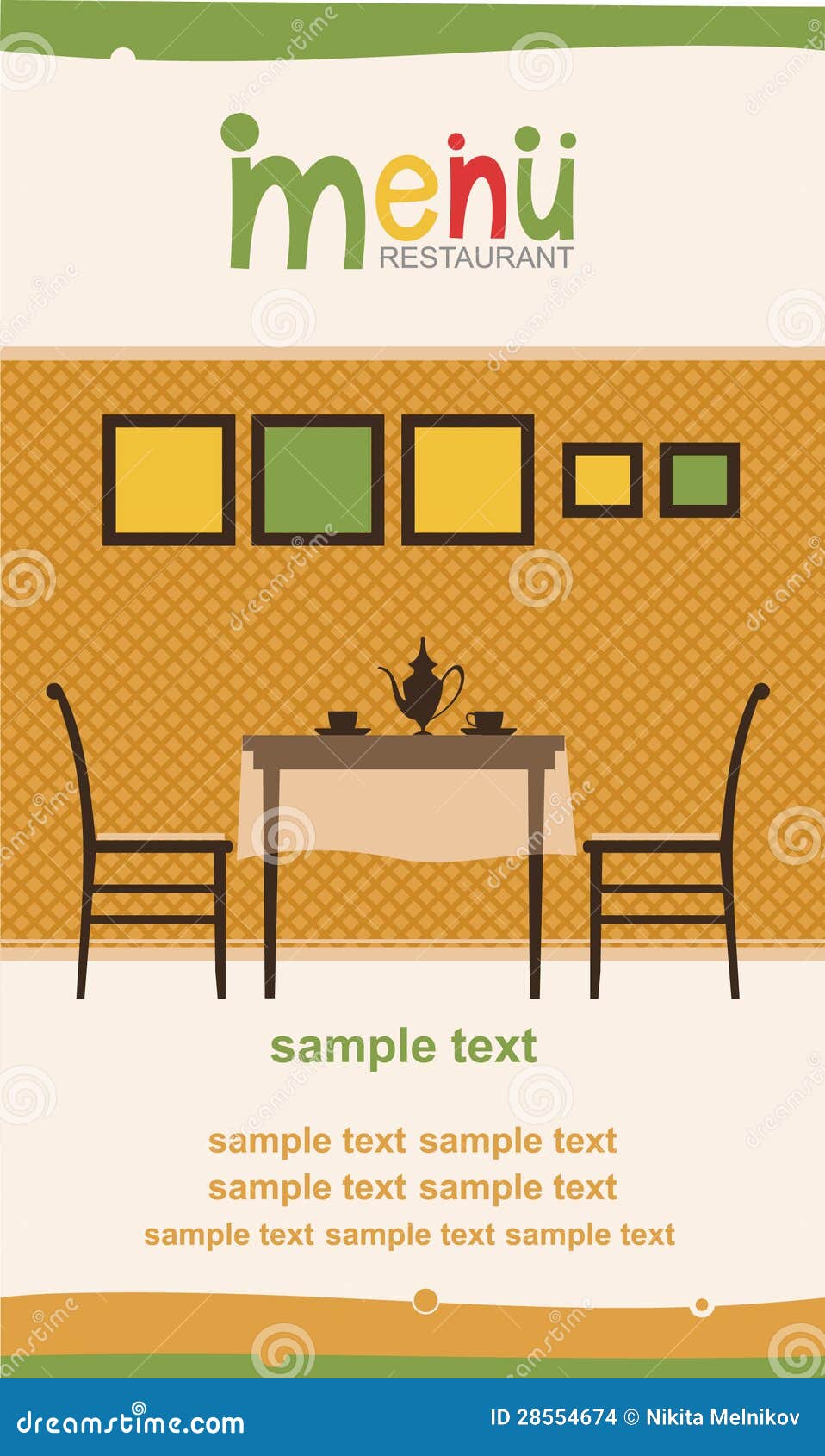 Menu template stock vector. Illustration of cafe, cartoon - 28554674