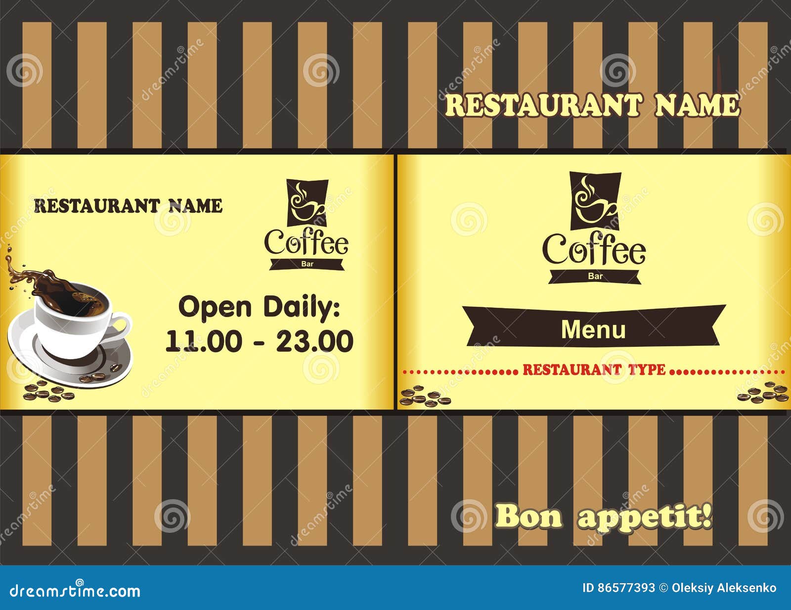 Menu template for cafe stock illustration. Illustration of drawing ...
