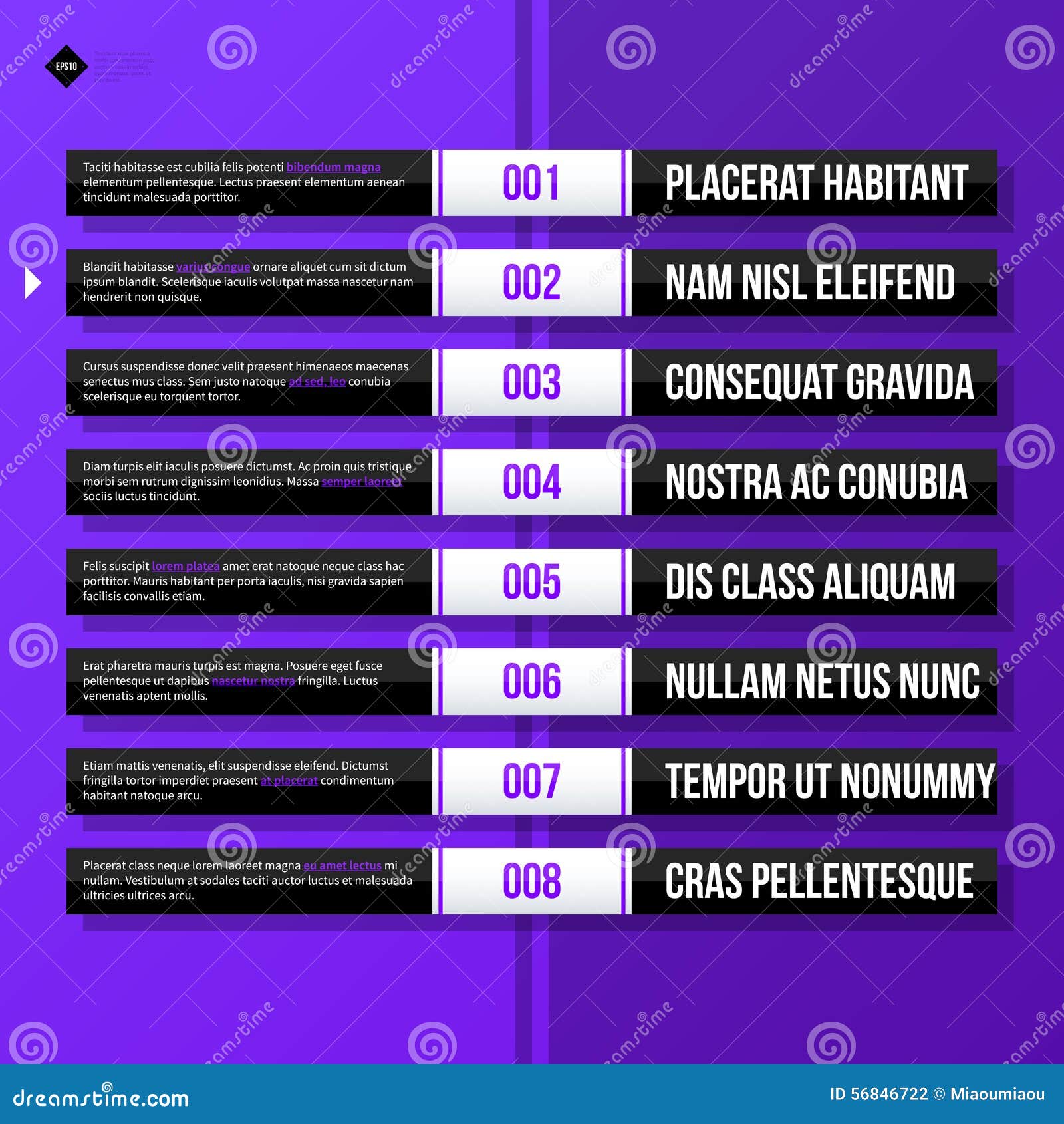 Menu Template with Horizontal Options/banners. EPS10 Vector Stock ...