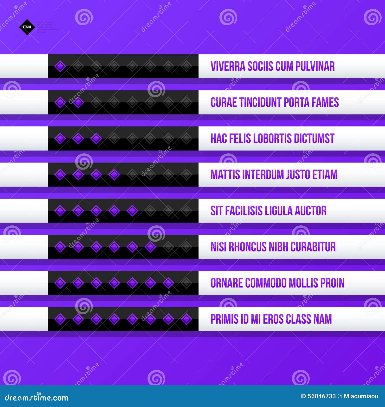 Menu Template with Horizontal Options/banners. EPS10 Vector Stock ...