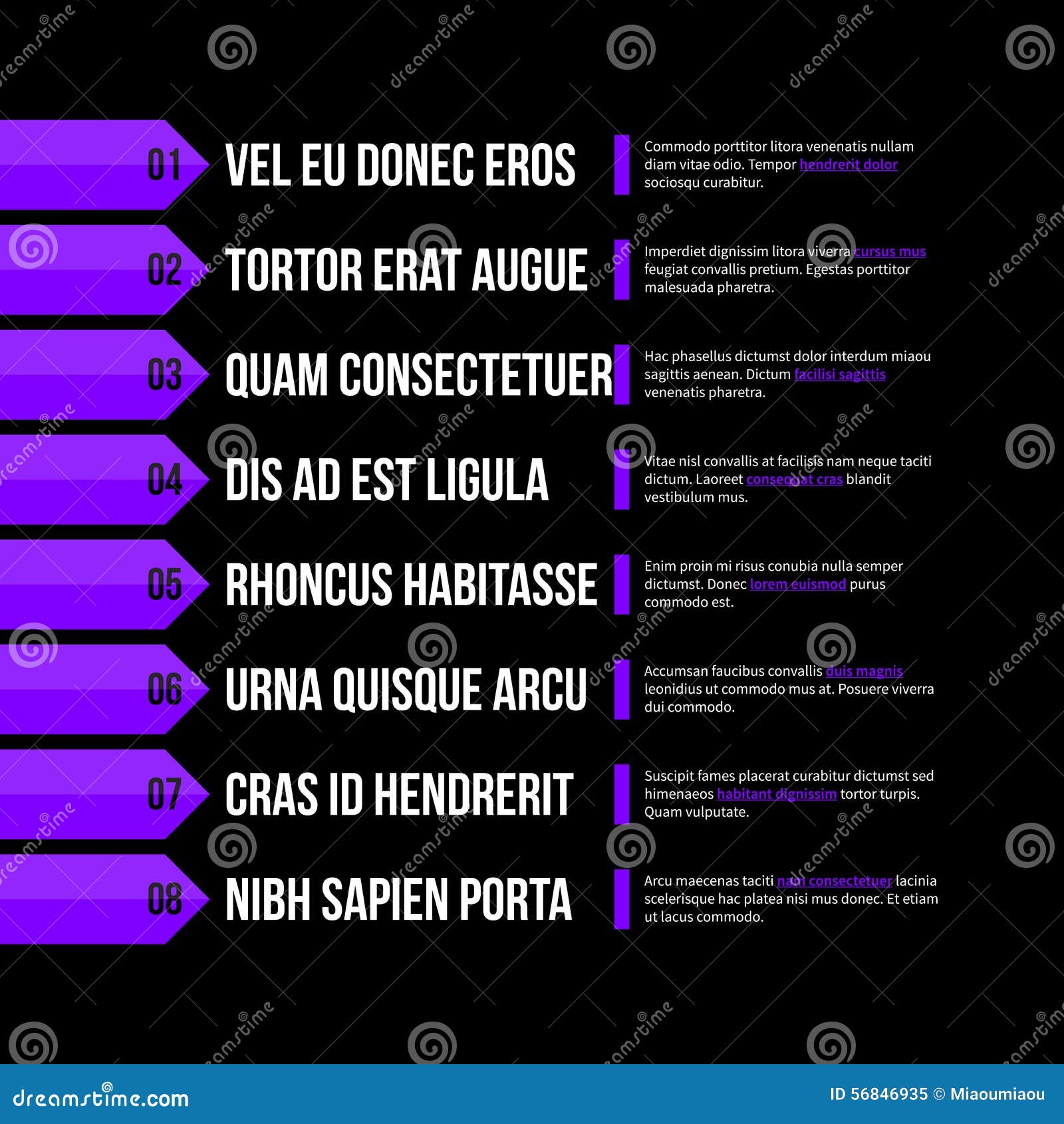 Menu Template with Horizontal Options/banners. EPS10 Vector Stock ...