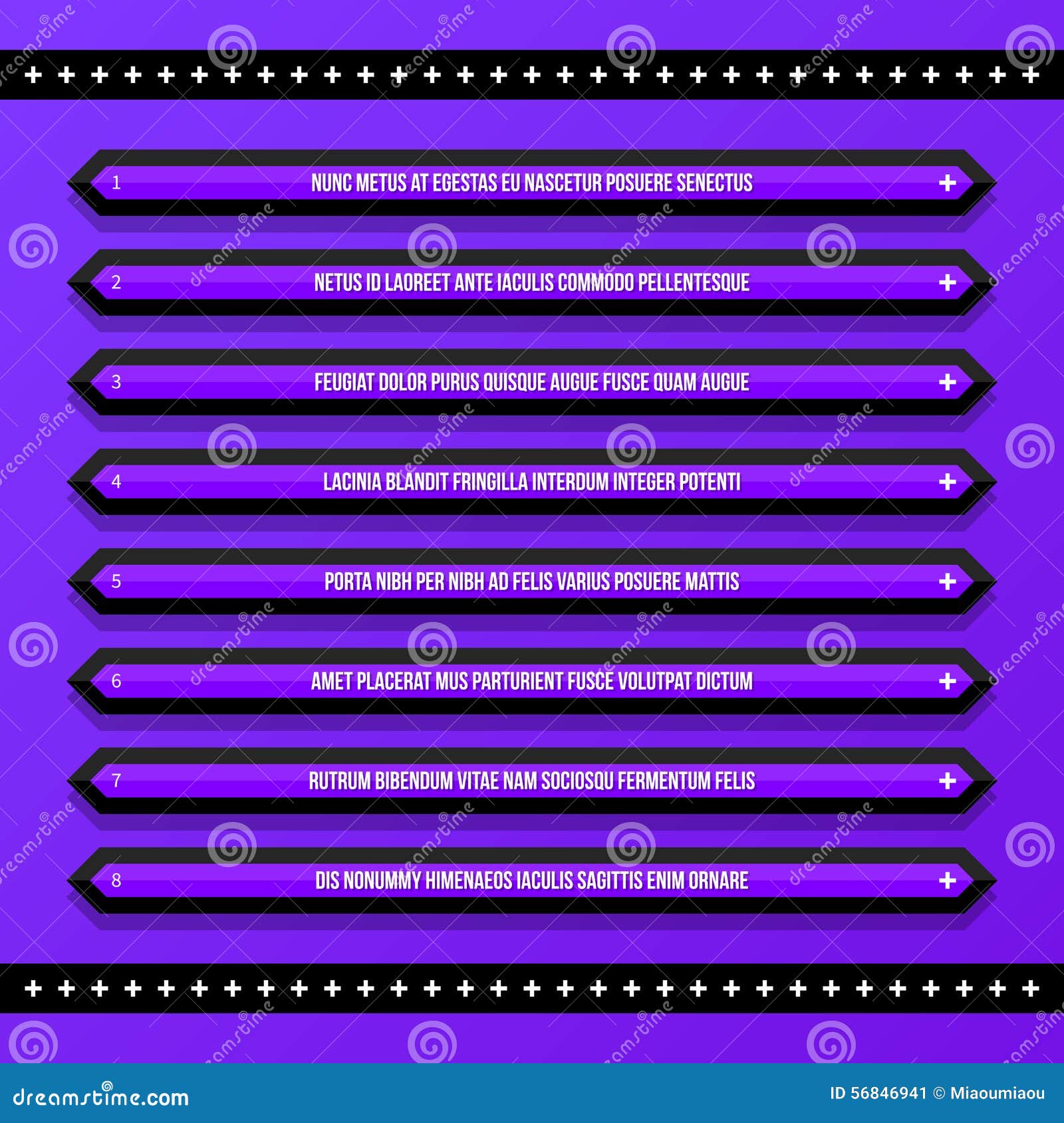 Menu Template with Horizontal Options/banners. EPS10 Vector Stock ...