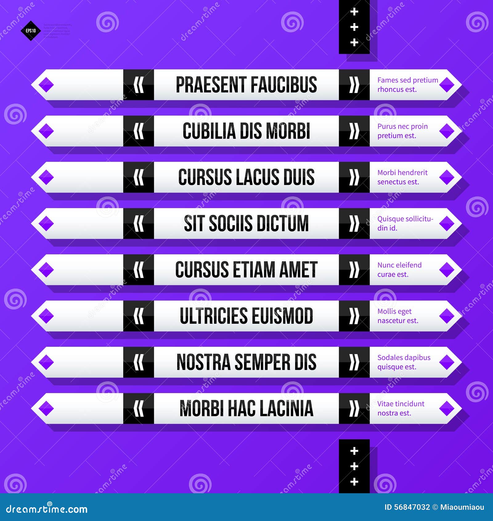 Menu Template with Horizontal Options/banners. EPS10 Vector Stock ...