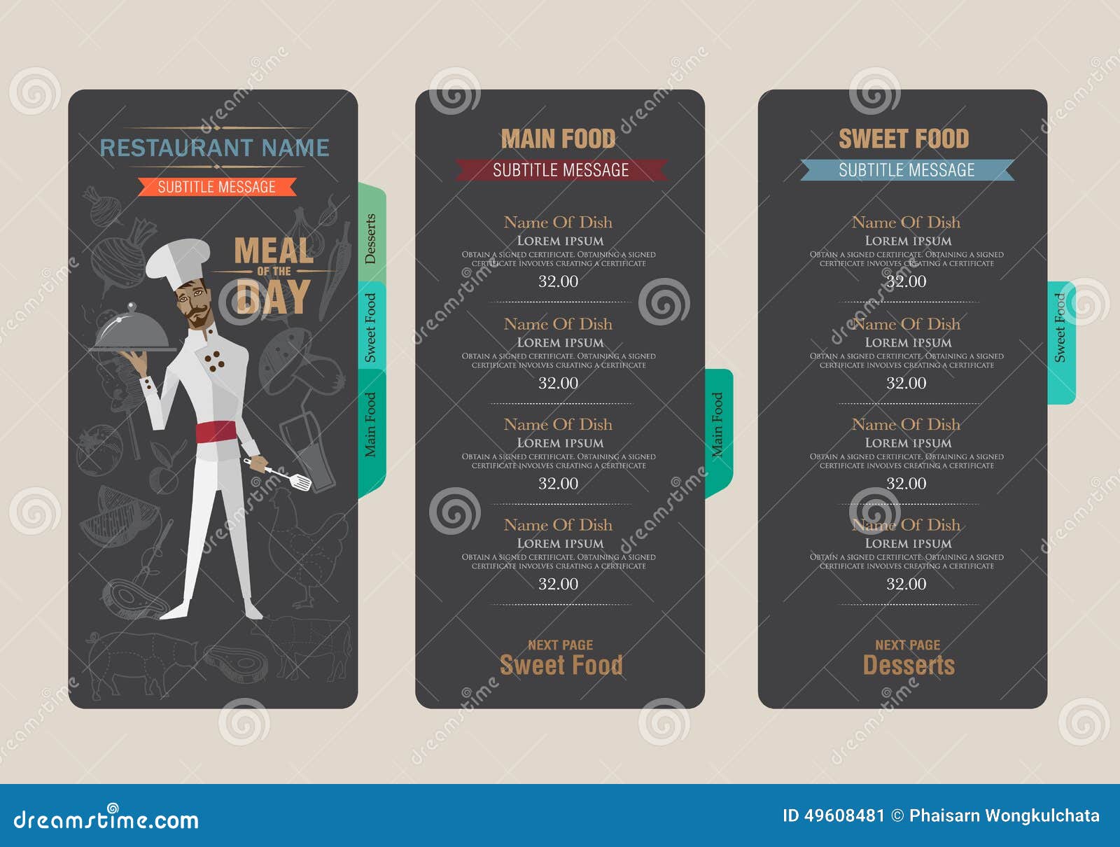 Menu Template. Cartoon Vector | CartoonDealer.com #49608481