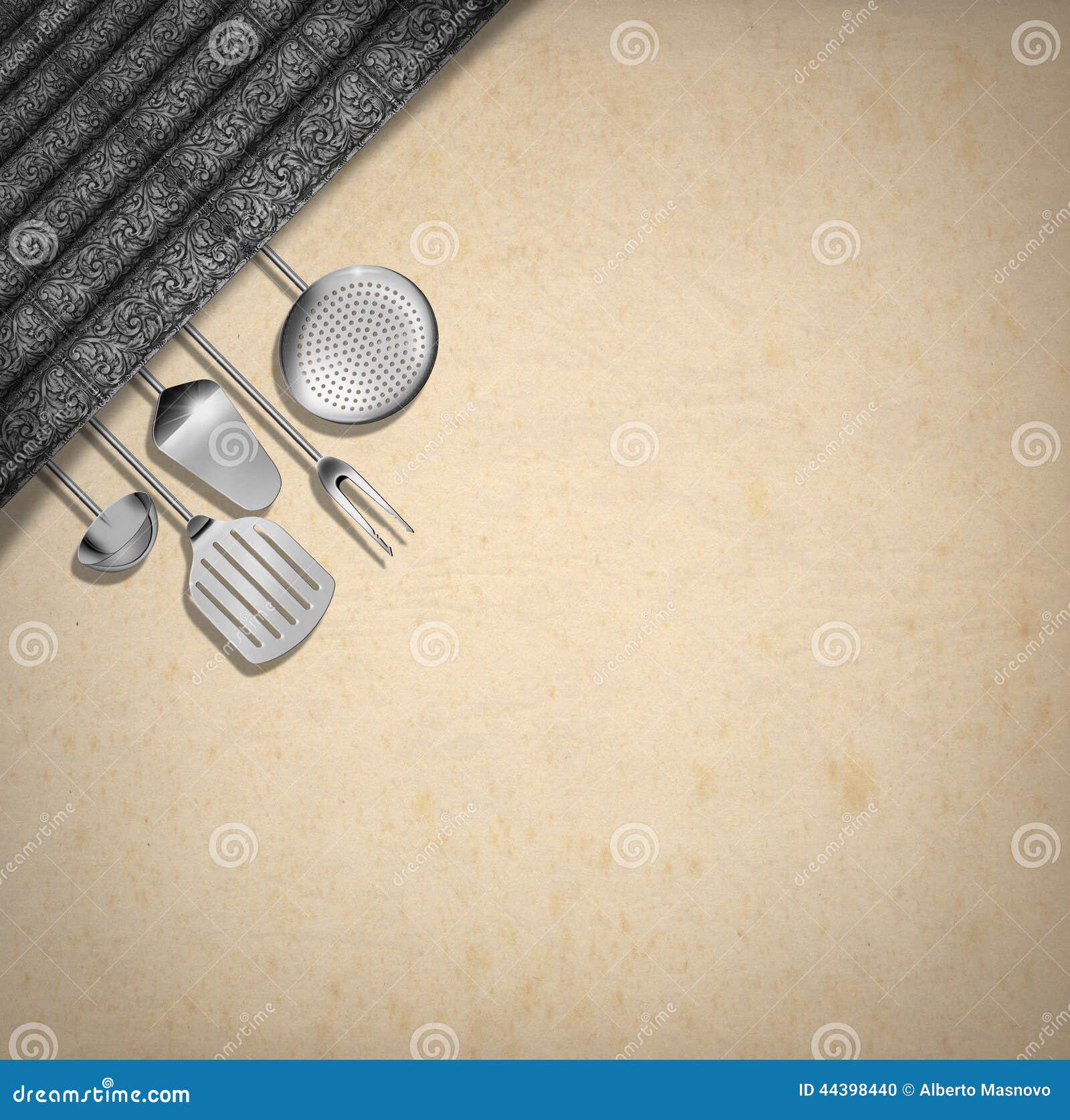 Menu Template - Old Paper and Silver Stock Illustration - Illustration ...