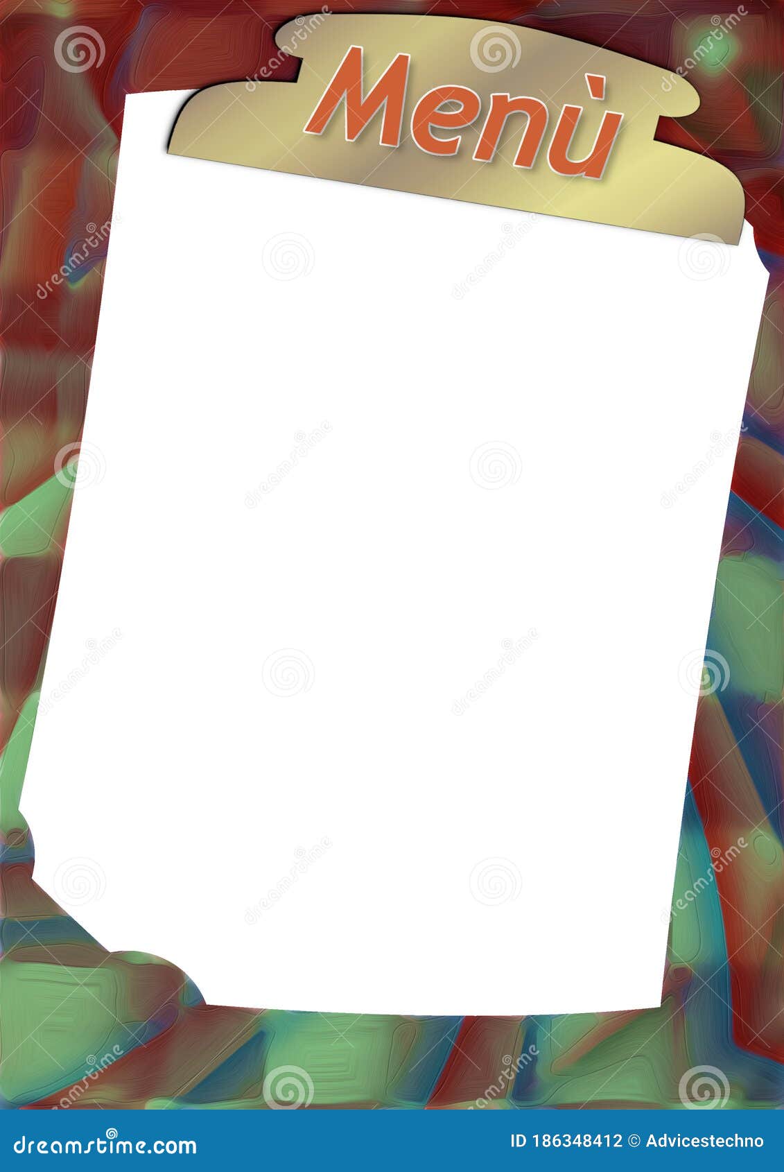 Menu Template for Personalization for Food and Drinks Stock Vector ...