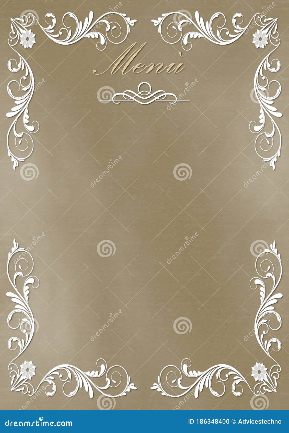 Menu Template for Personalization for Food and Drinks Stock Vector ...