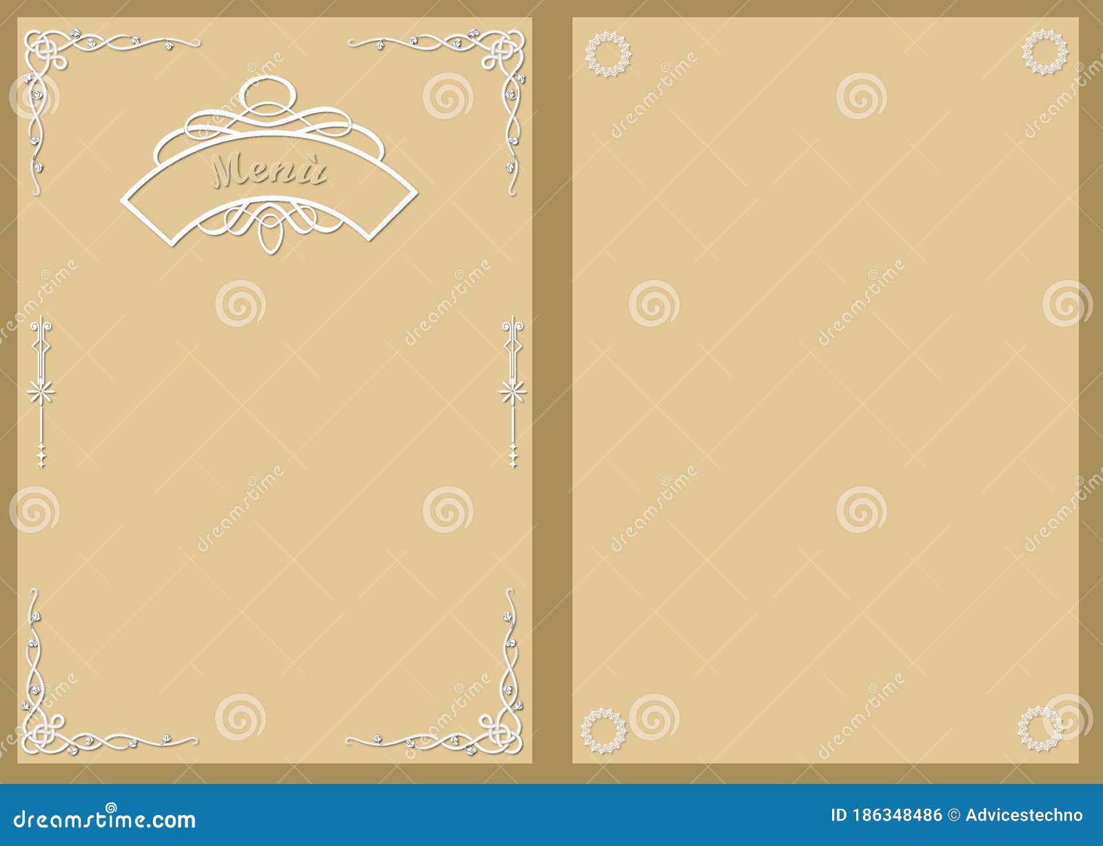 Menu Template for Personalization for Food and Drinks Stock Vector ...