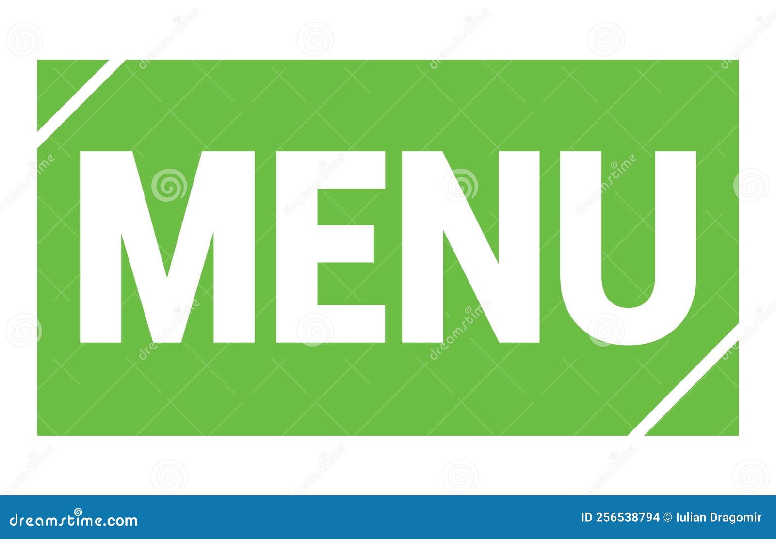 MENU Text Written on Green Stamp Sign Stock Illustration - Illustration ...