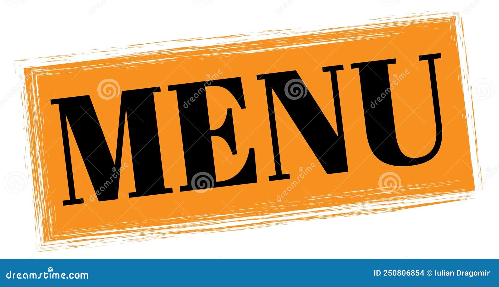 MENU Text Written on Orange-black Stamp Sign Stock Illustration ...