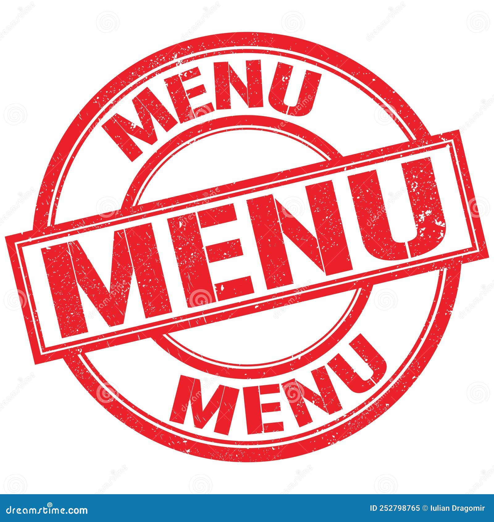 MENU Text Written on Red Stamp Sign Stock Illustration - Illustration ...
