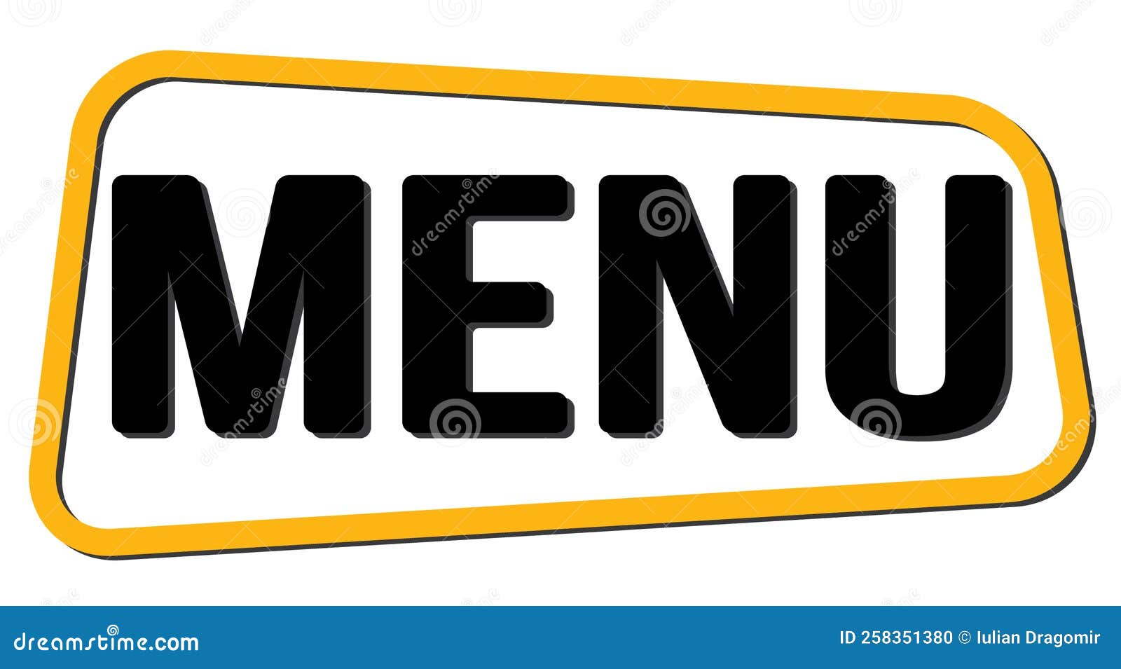 MENU Text on Yellow-black Trapeze Stamp Sign Stock Illustration ...
