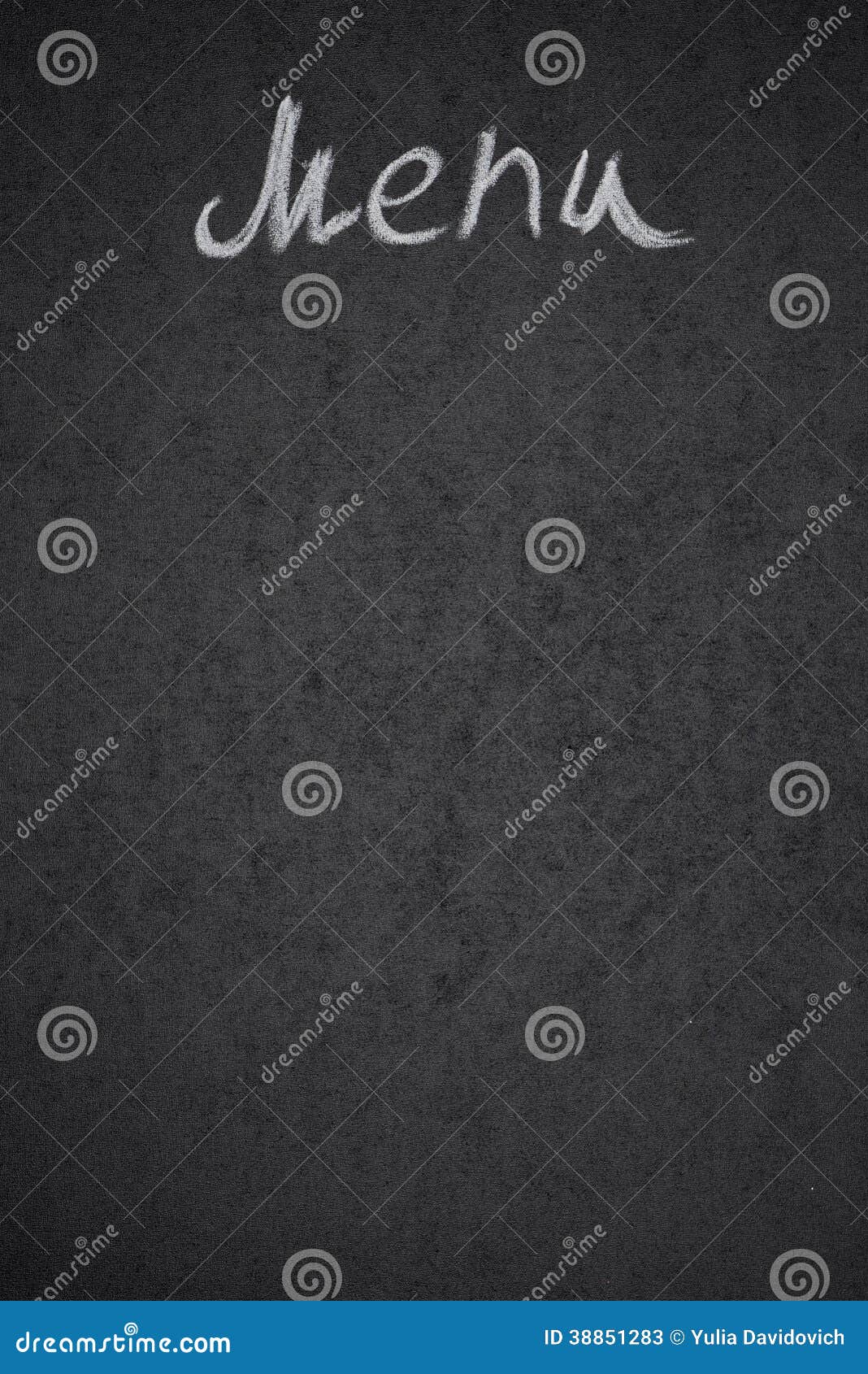 Menu Title Written with Chalk on Black Board Stock Image - Image of ...