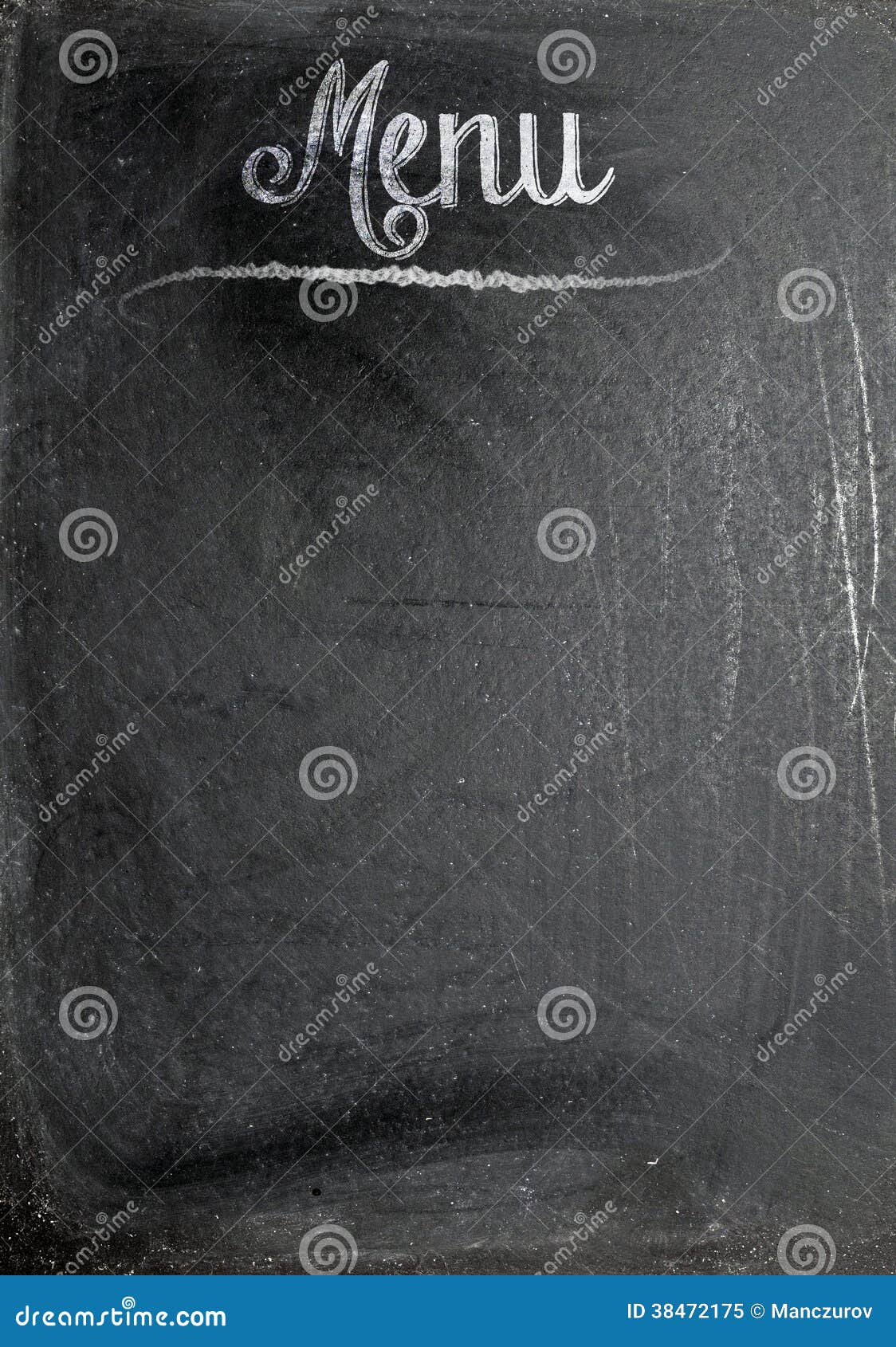 Menu Title Written with Chalk on Blackboard Stock Image - Image of ...