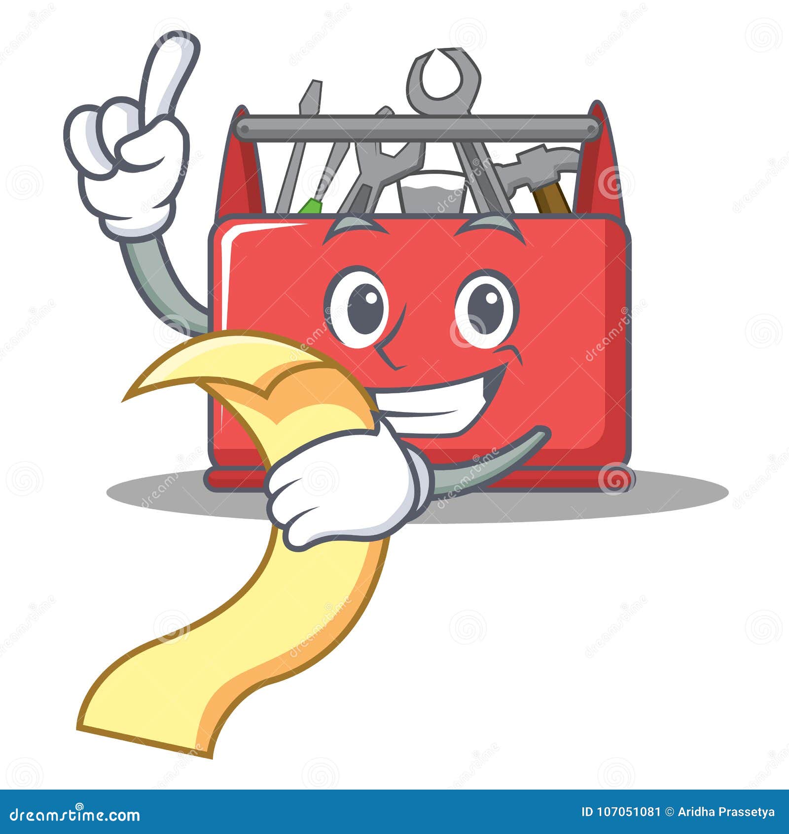 With Menu Tool Box Character Cartoon Stock Vector - Illustration of ...
