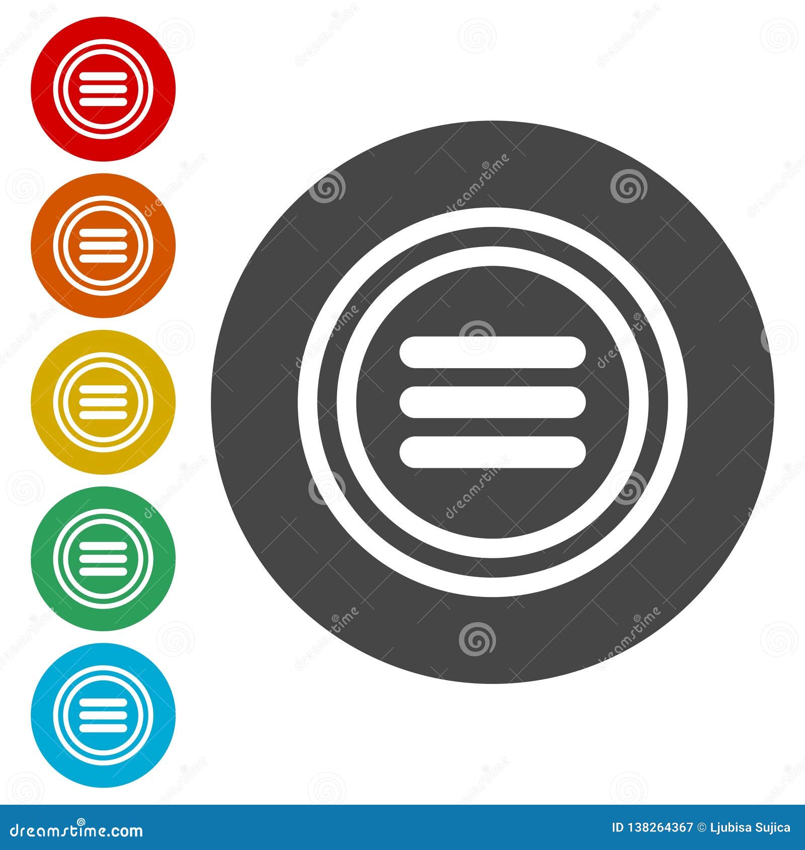 Menu Vector Icon, Web Menu Icon Stock Vector - Illustration of ...