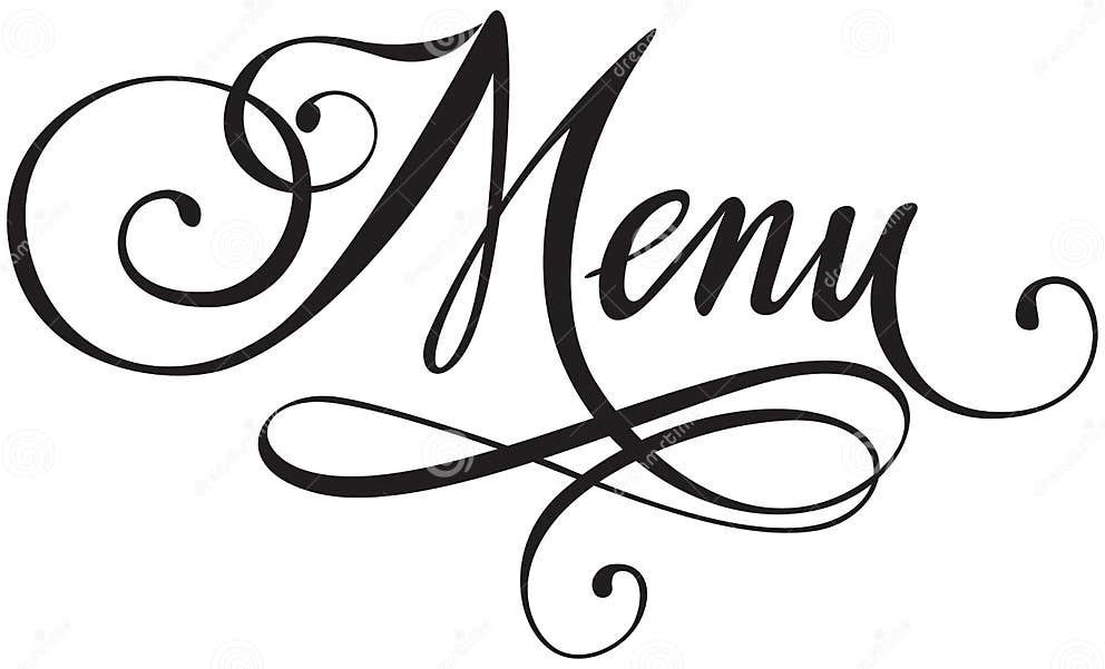 Menu stock vector. Illustration of white, scroll, calligraphy - 41798807