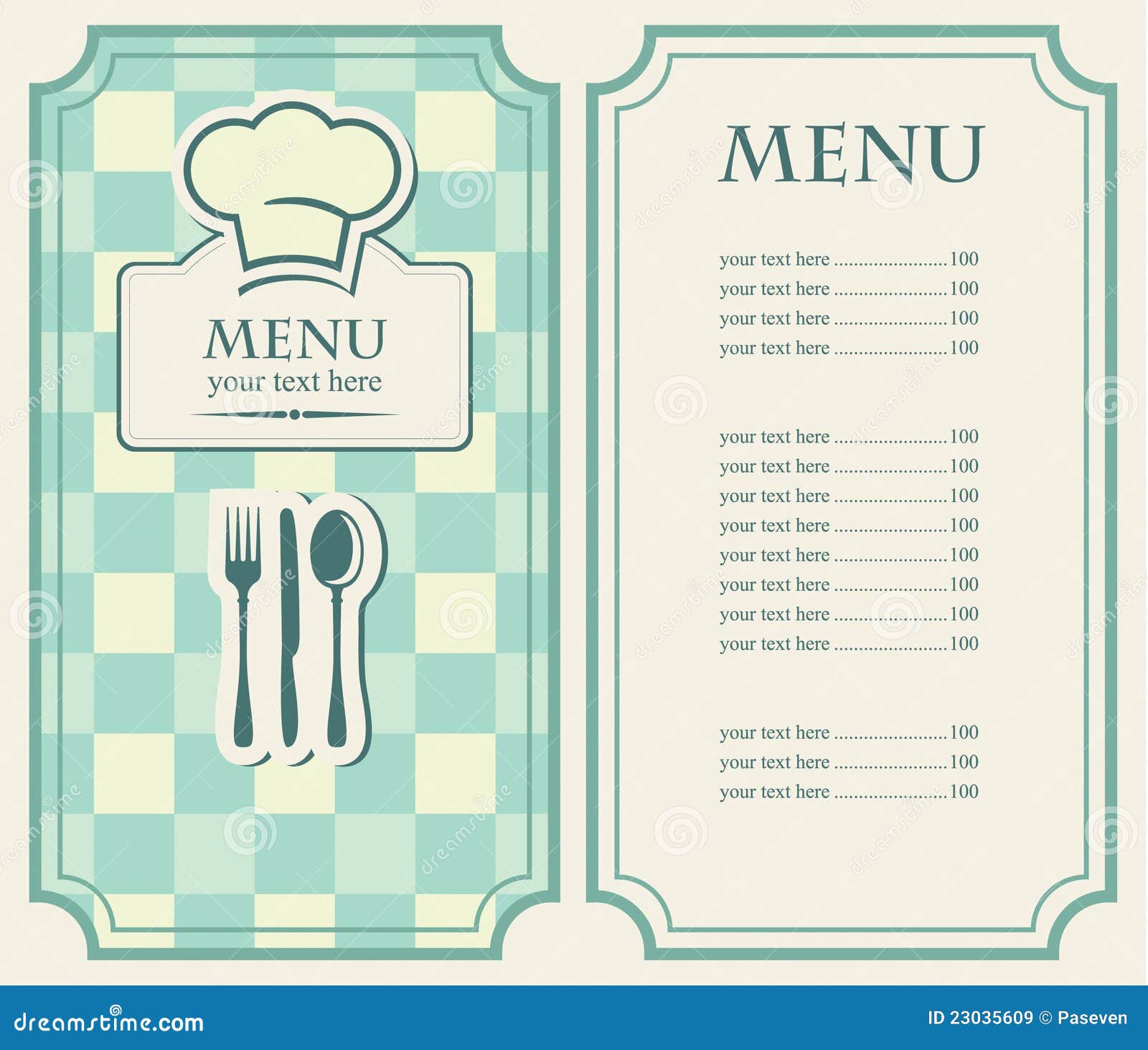 Menu verde ilustração do vetor. Ilustração de alimento - 23035609