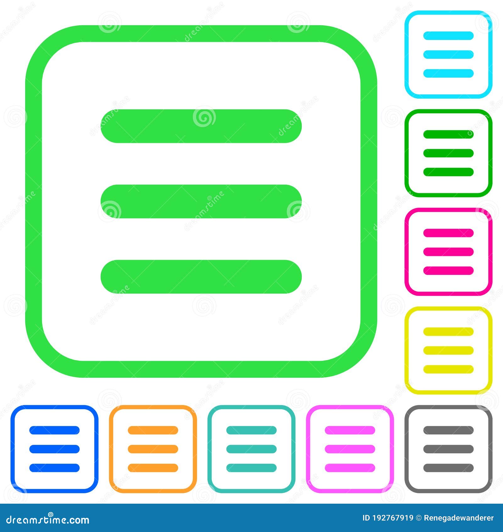 Menu Vivid Colored Flat Icons Icons Stock Illustration - Illustration ...