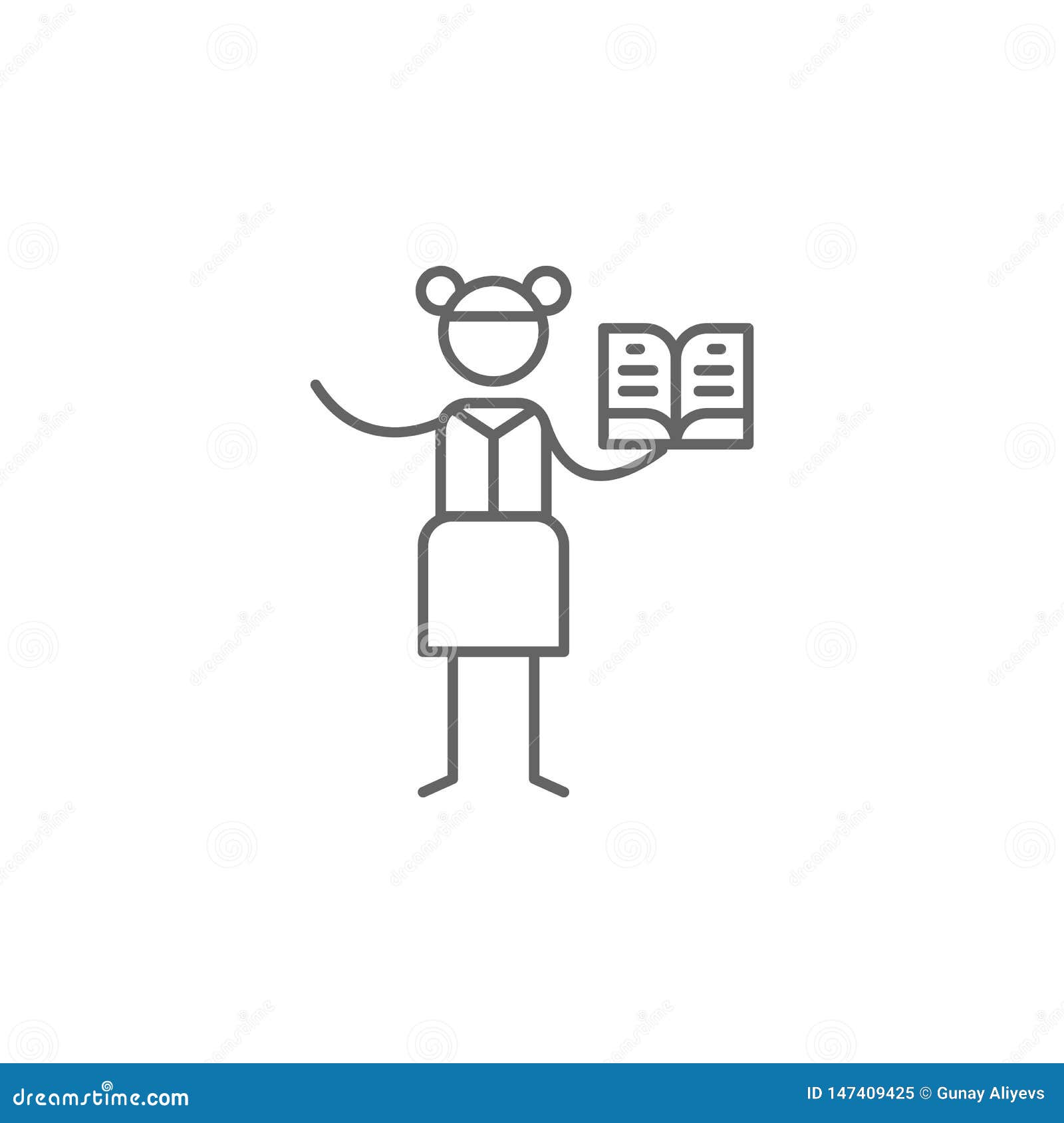 Menu, Waitress, Restaurant Icon. Element of Restaurant Icon. Thin Line ...