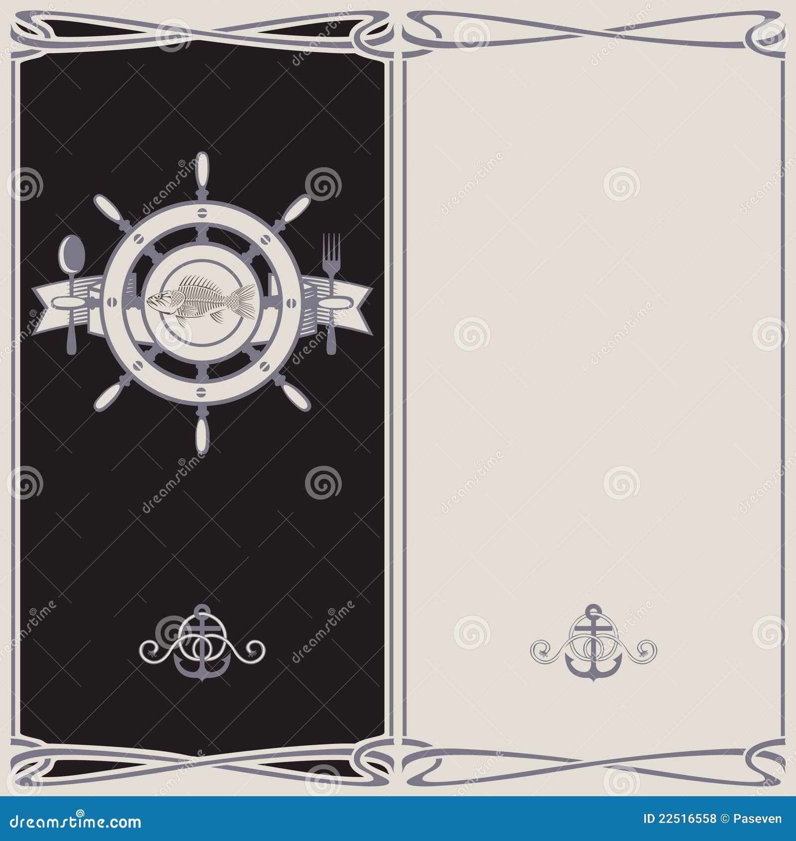 Menu with the wheel stock vector. Illustration of engraving - 22516558