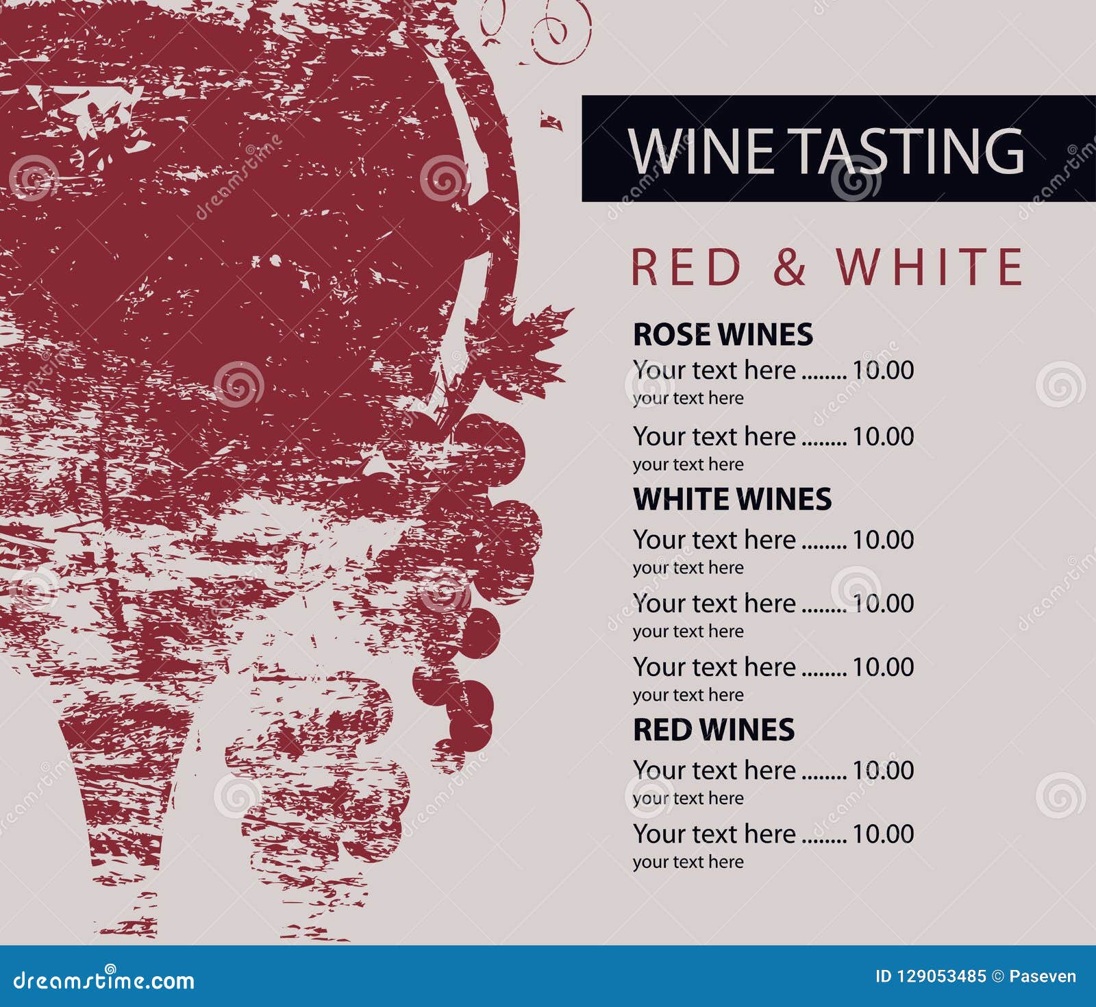 Menu for Wine Tasting Patterned Glass and Grapes Stock Vector ... Menu for Wine Tasting Patterned Glass and Grapes Stock Vector ...