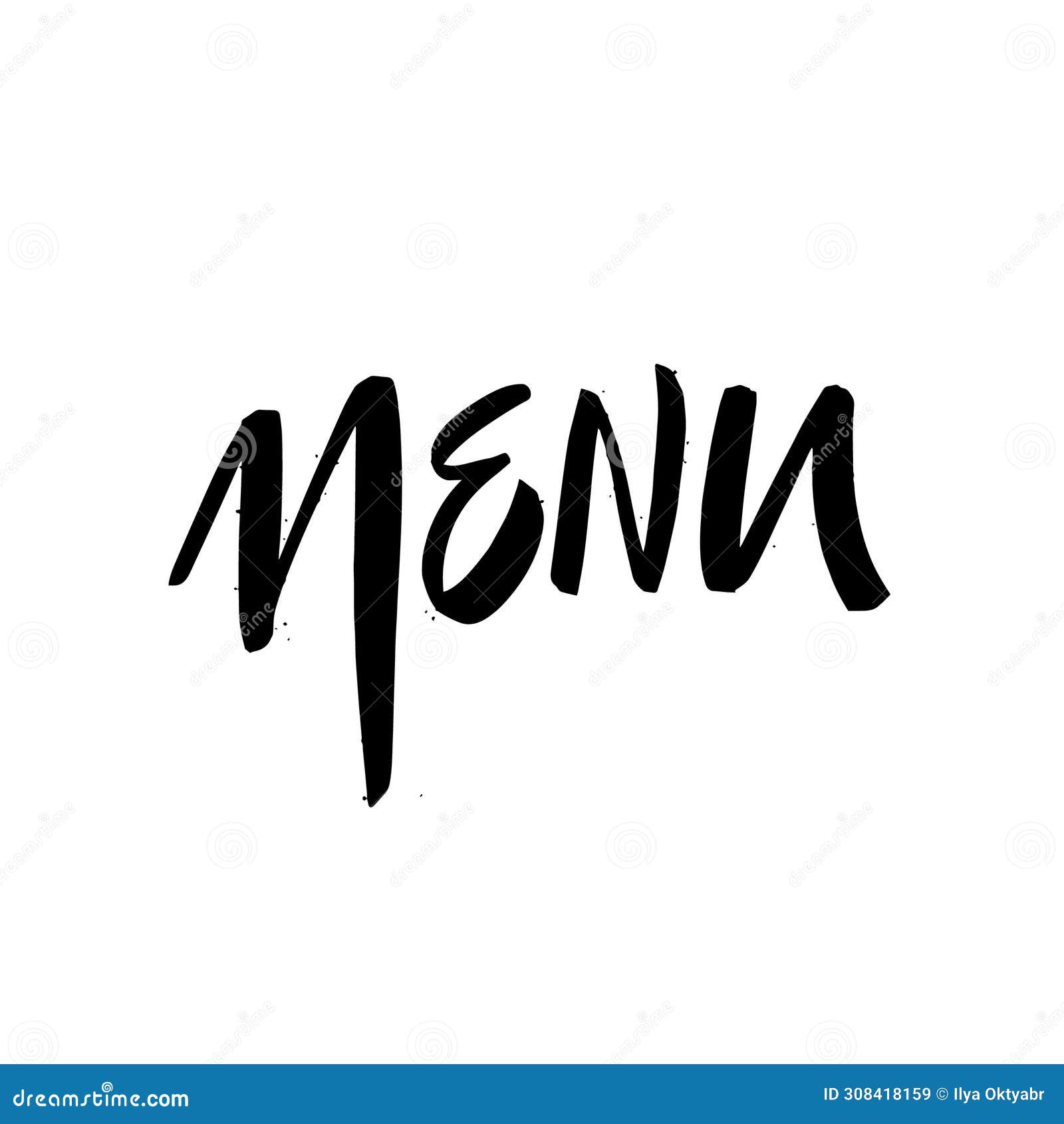 Menu Word Black Color Modern Typography Letter. Stock Vector ...