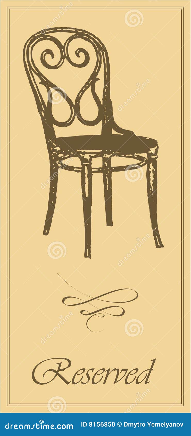 Reserved Sign On The Table In Restaurant. Cartoon Vector Illustration ...