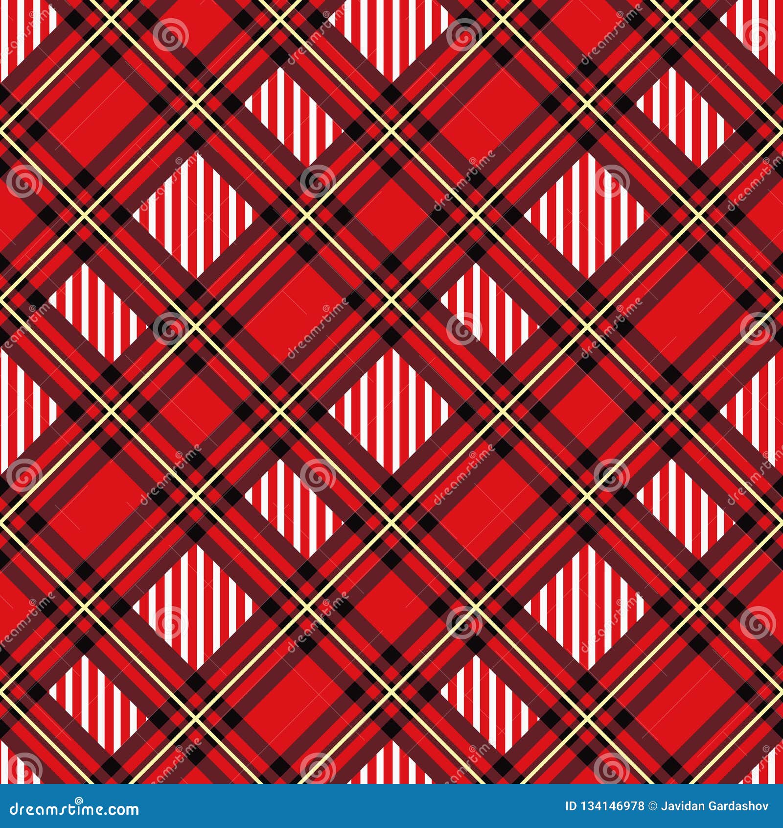 Menzies Tartan Red Kilt Diagonal Fabric Texture Seamless Pattern.Vector ...