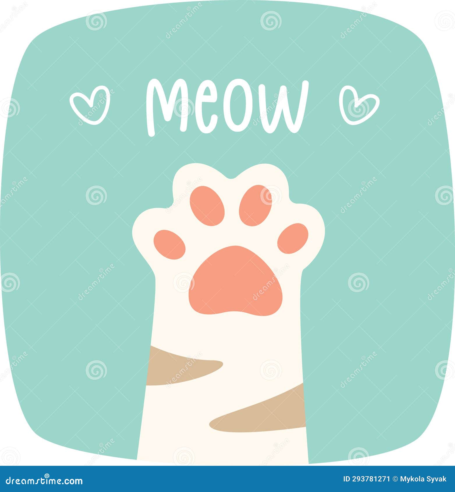 Meow Cats Sticker stock vector. Illustration of kitten - 293781271