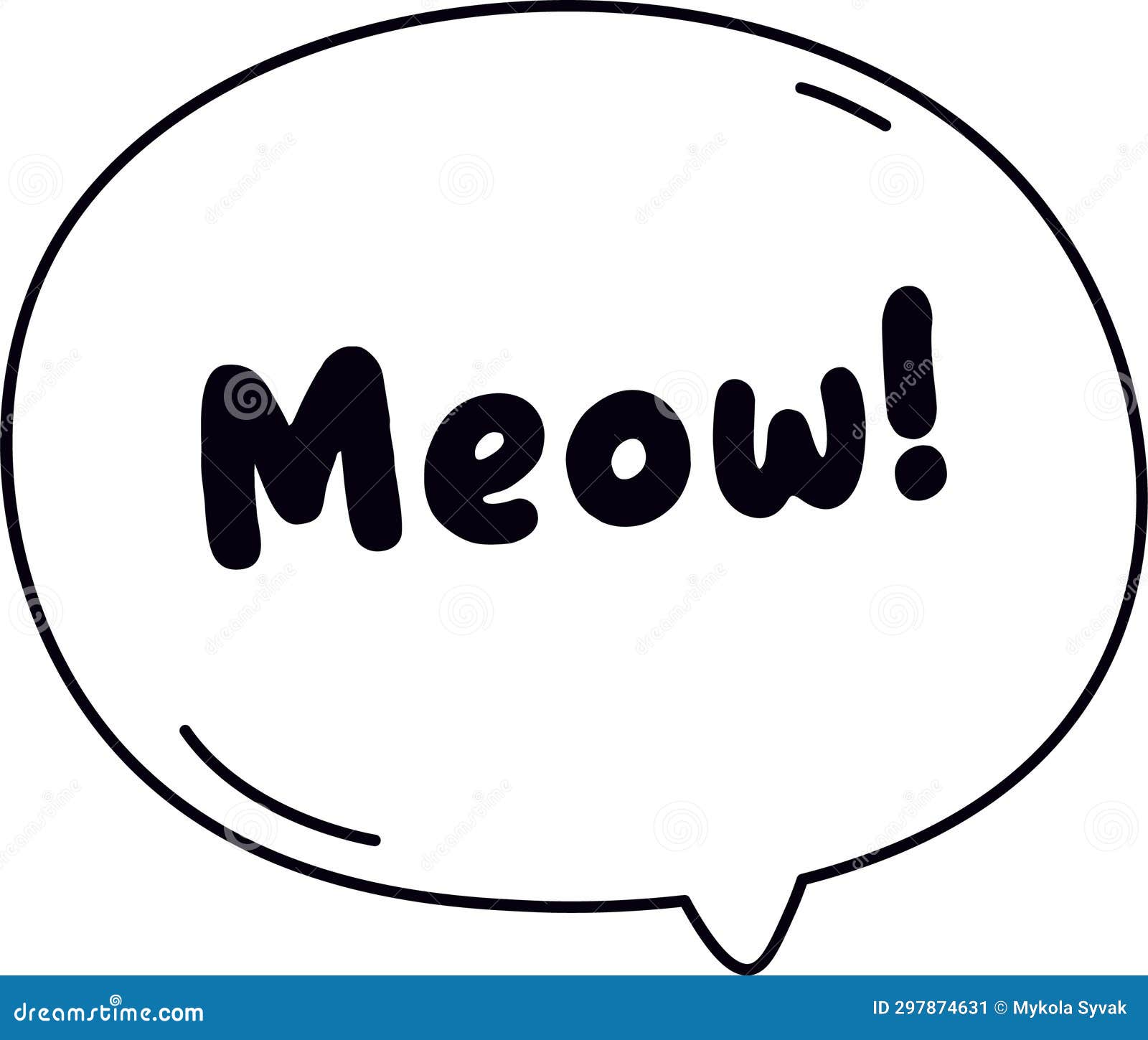 Meow Speech Bubble stock illustration. Illustration of print - 297874631
