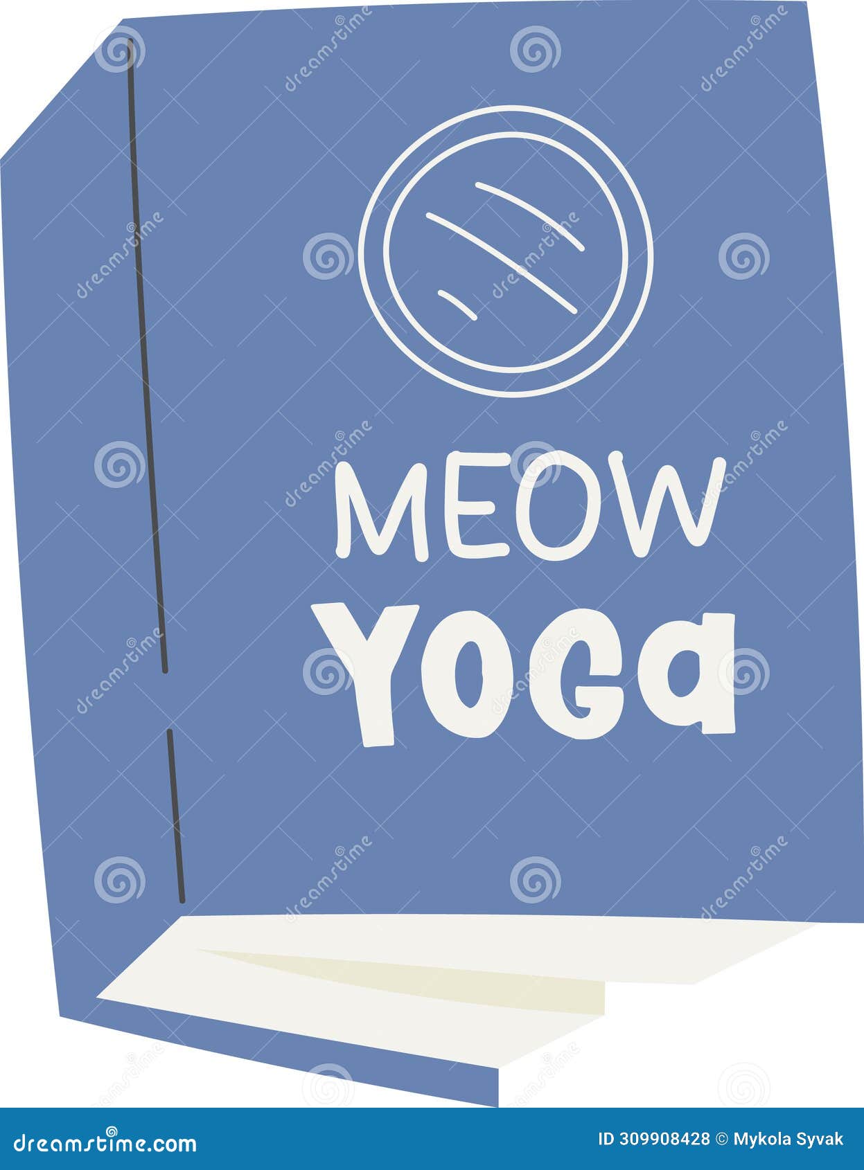 Meow Yoga Book stock vector. Illustration of sketch - 309908428