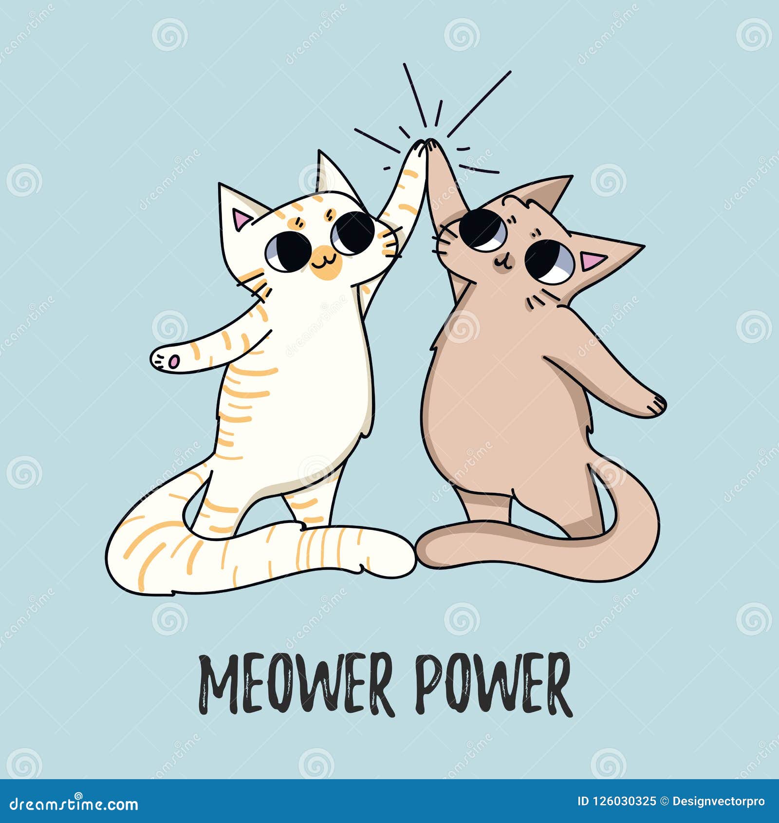 Cats Power. Cat Paws. Rally. Handwritten Inspirational Quote ...