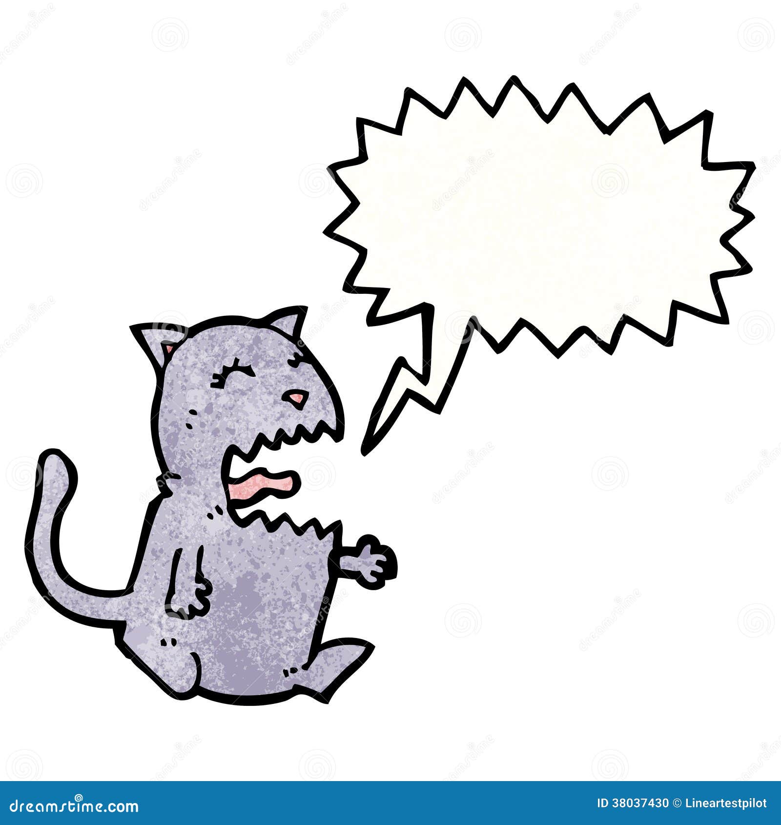 Meowing cat cartoon stock vector. Illustration of speech - 38037430