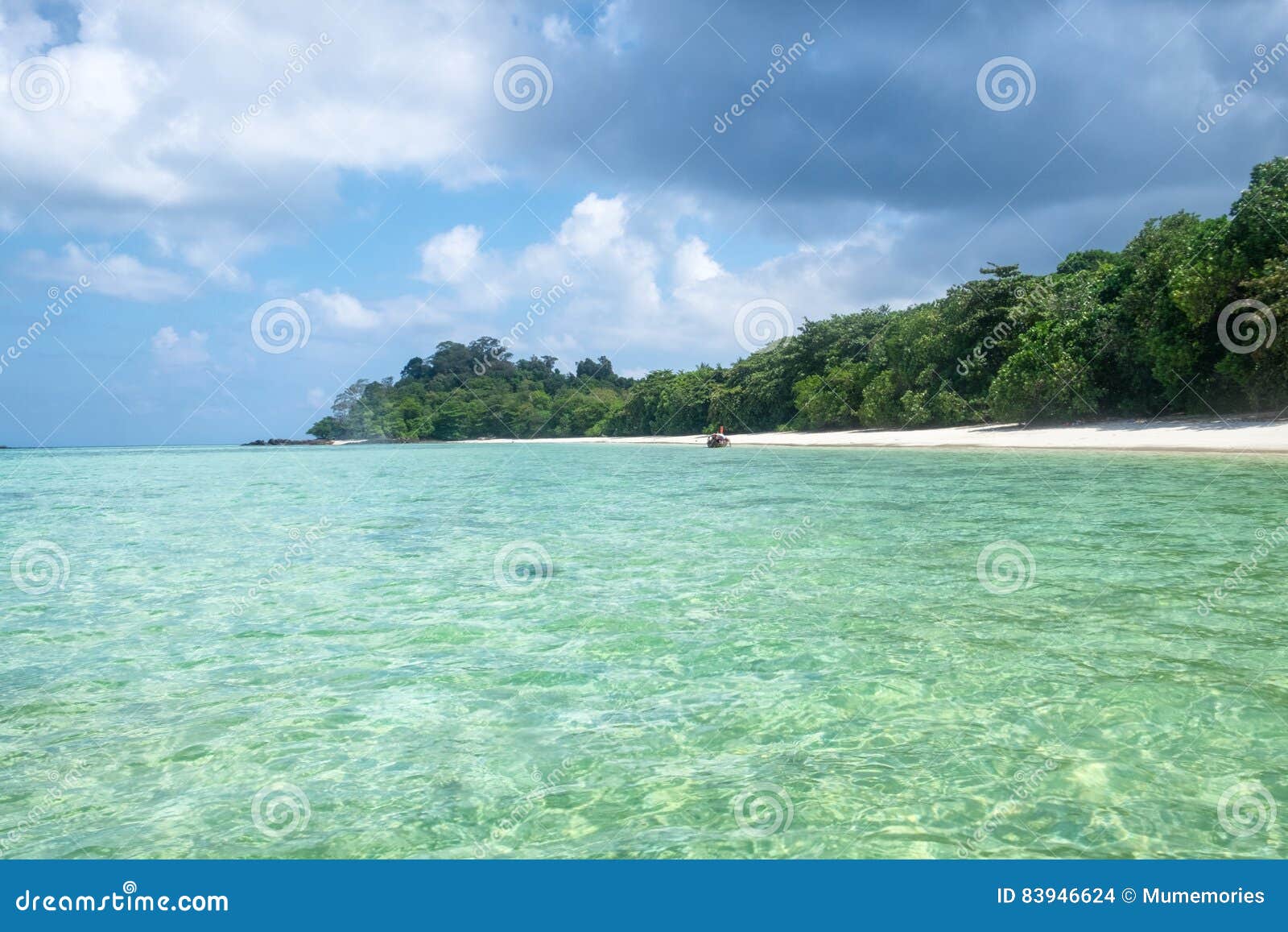 Mer Claire Verte Avec La Côte De Plage Photo stock - Image du soleil ...