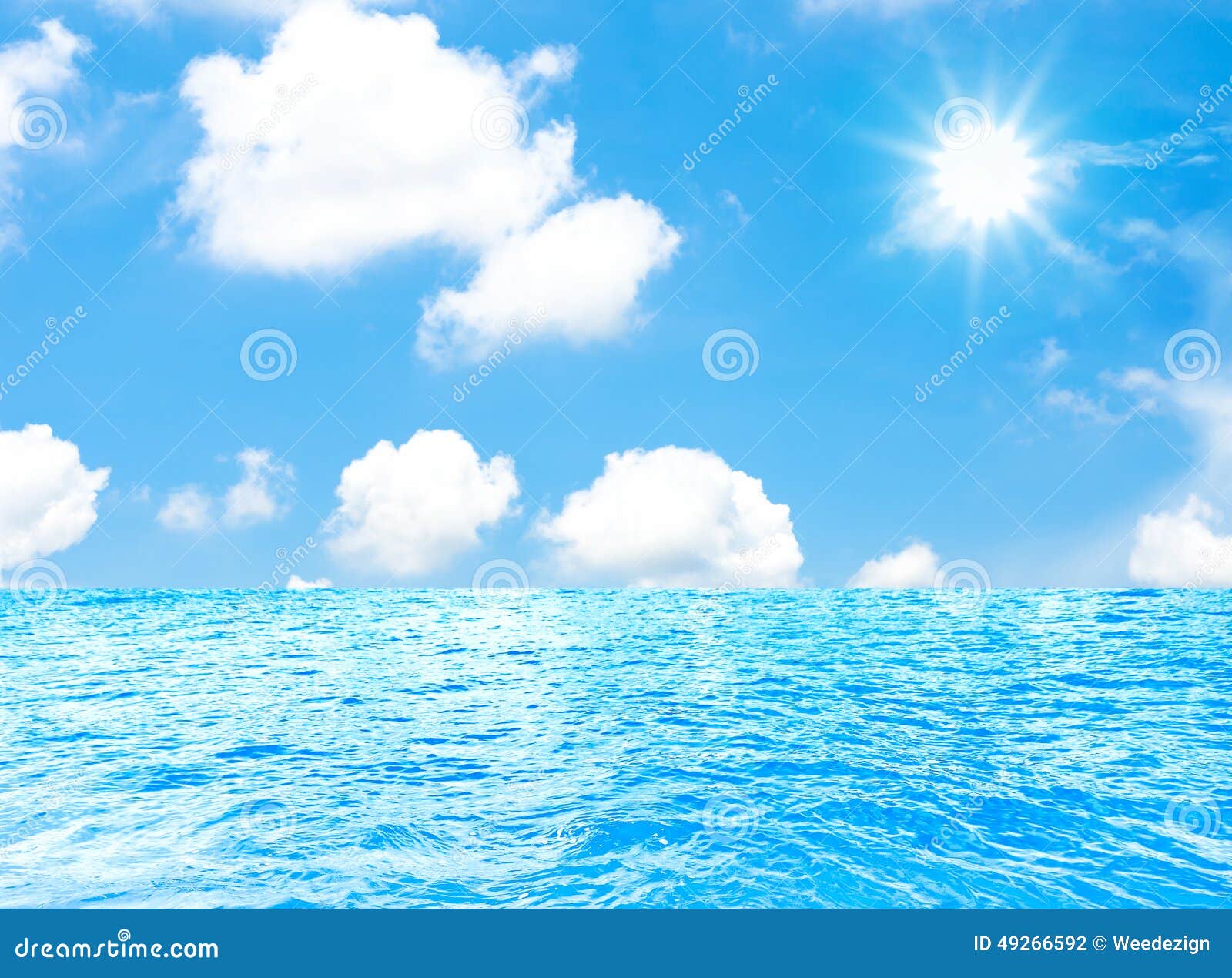 Mer Et Soleil Avec Le Ciel Bleu Photo stock - Image du océan, nature ...