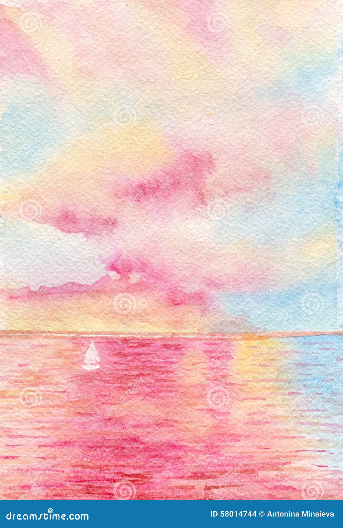 Mer rose illustration stock. Illustration du extérieur - 58014744