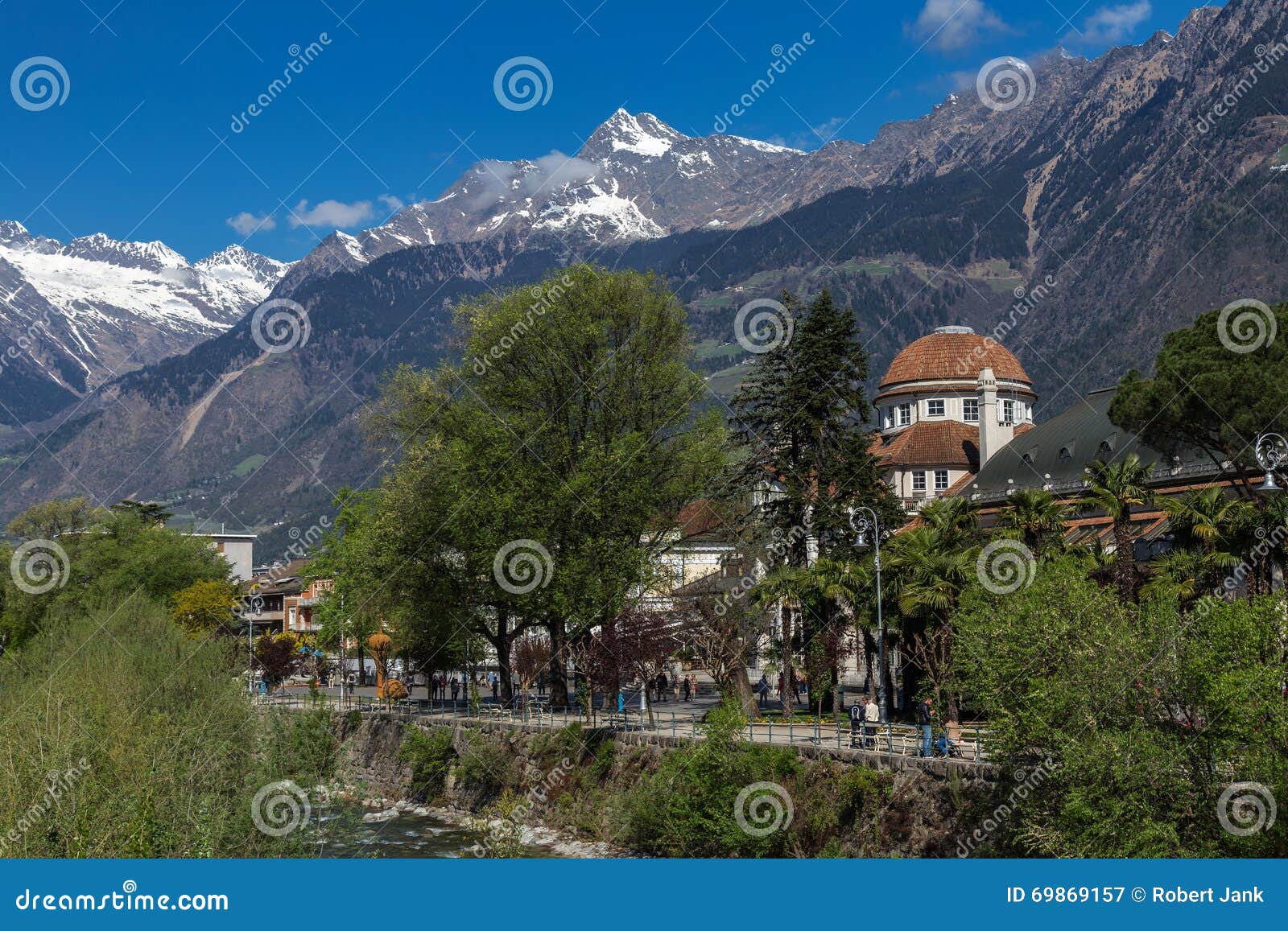 Meran, South Tyrol editorial photography. Image of promenade - 69869157