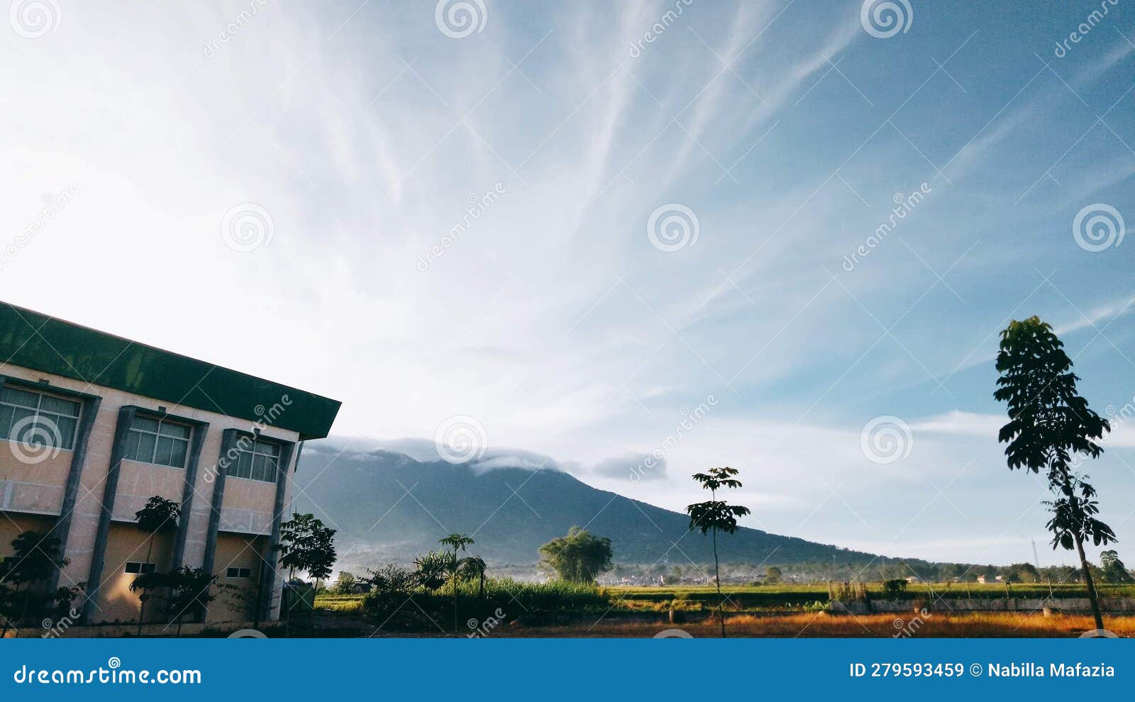 Merapi Mount Pictured from University Stock Image - Image of prairie ...