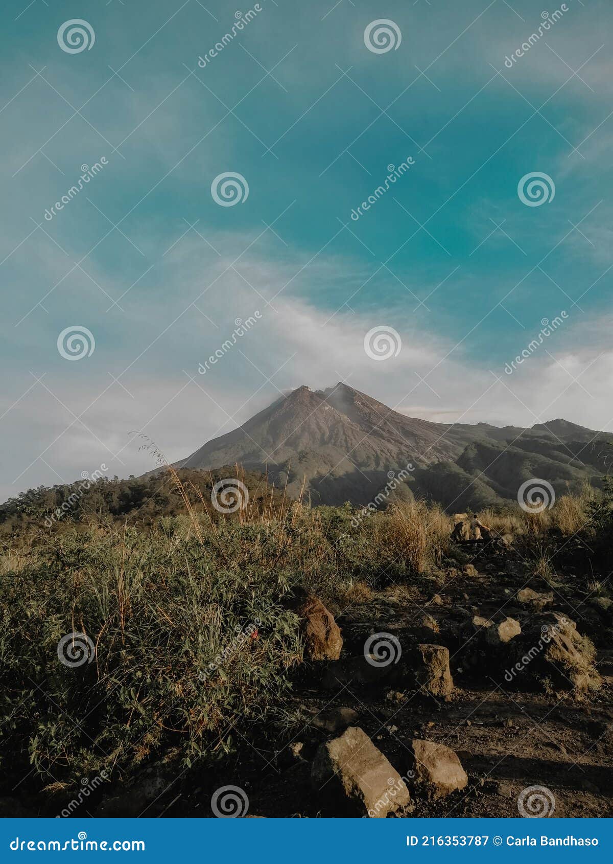 The Mountain for Background Stock Image - Image of merapi, sunlight ...