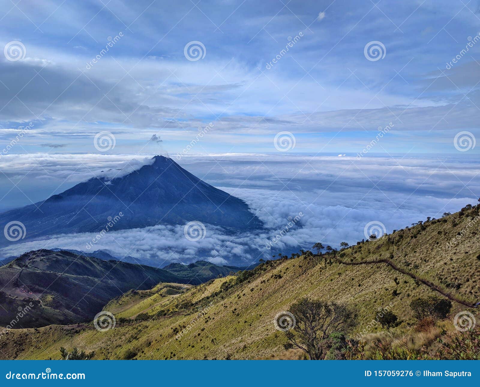 Merapi Mountain View in Boyolali, Central Java, Indonesia Stock Photo ...