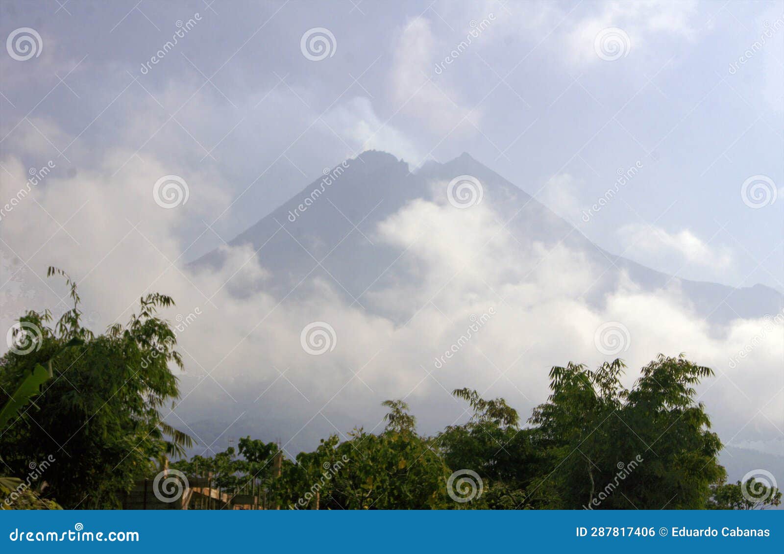 Merapi Volcano from Borobudur Temple, Yogyakarta, Java Island ...