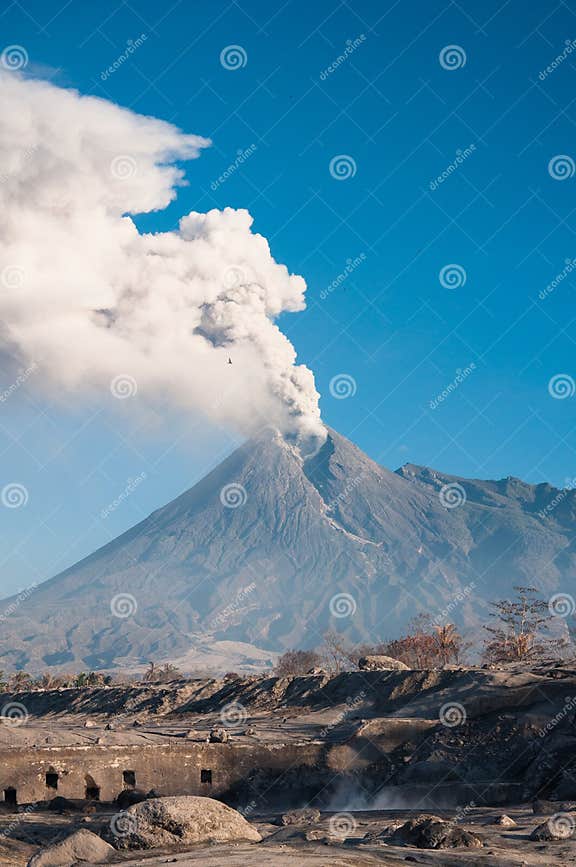 Merapi the volcano stock image. Image of east, jogja - 21623891